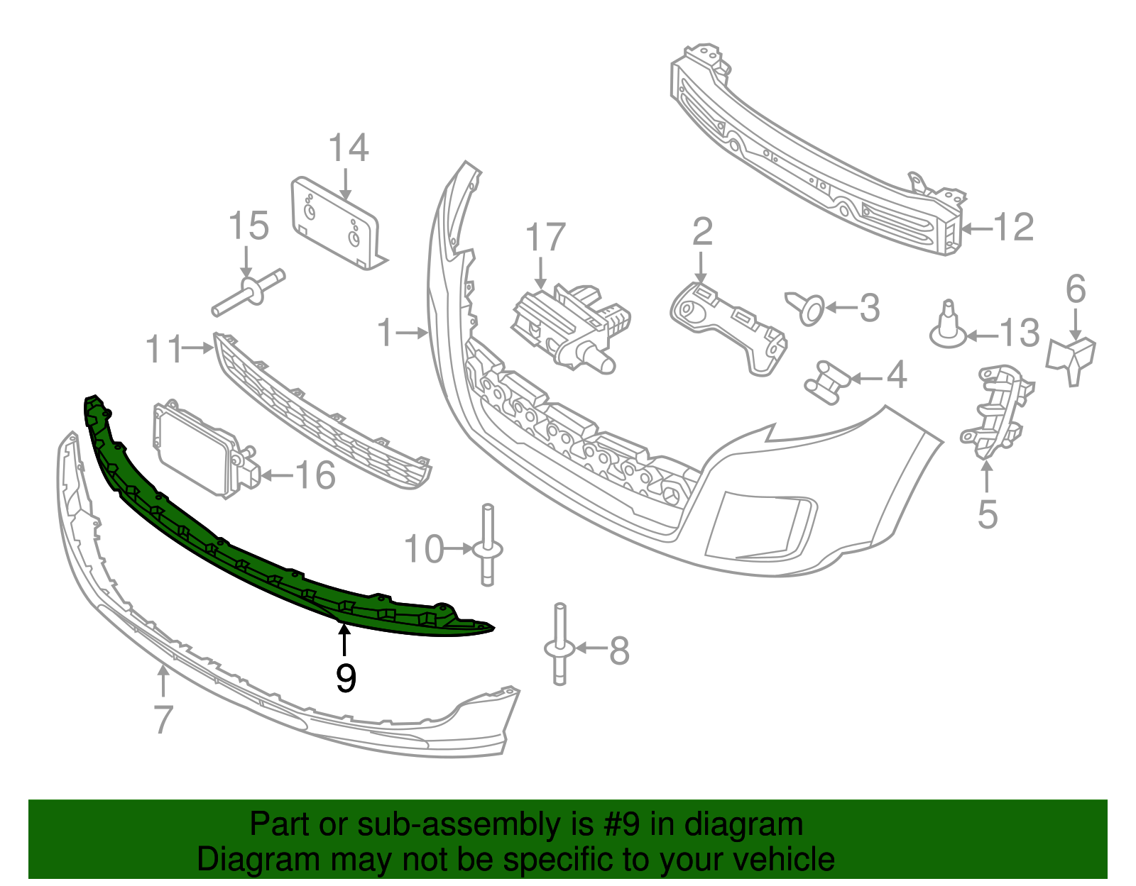 2011-2014 Ford Edge Valance Panel BT4Z-17626-AA | Ford OEM Parts Outlet
