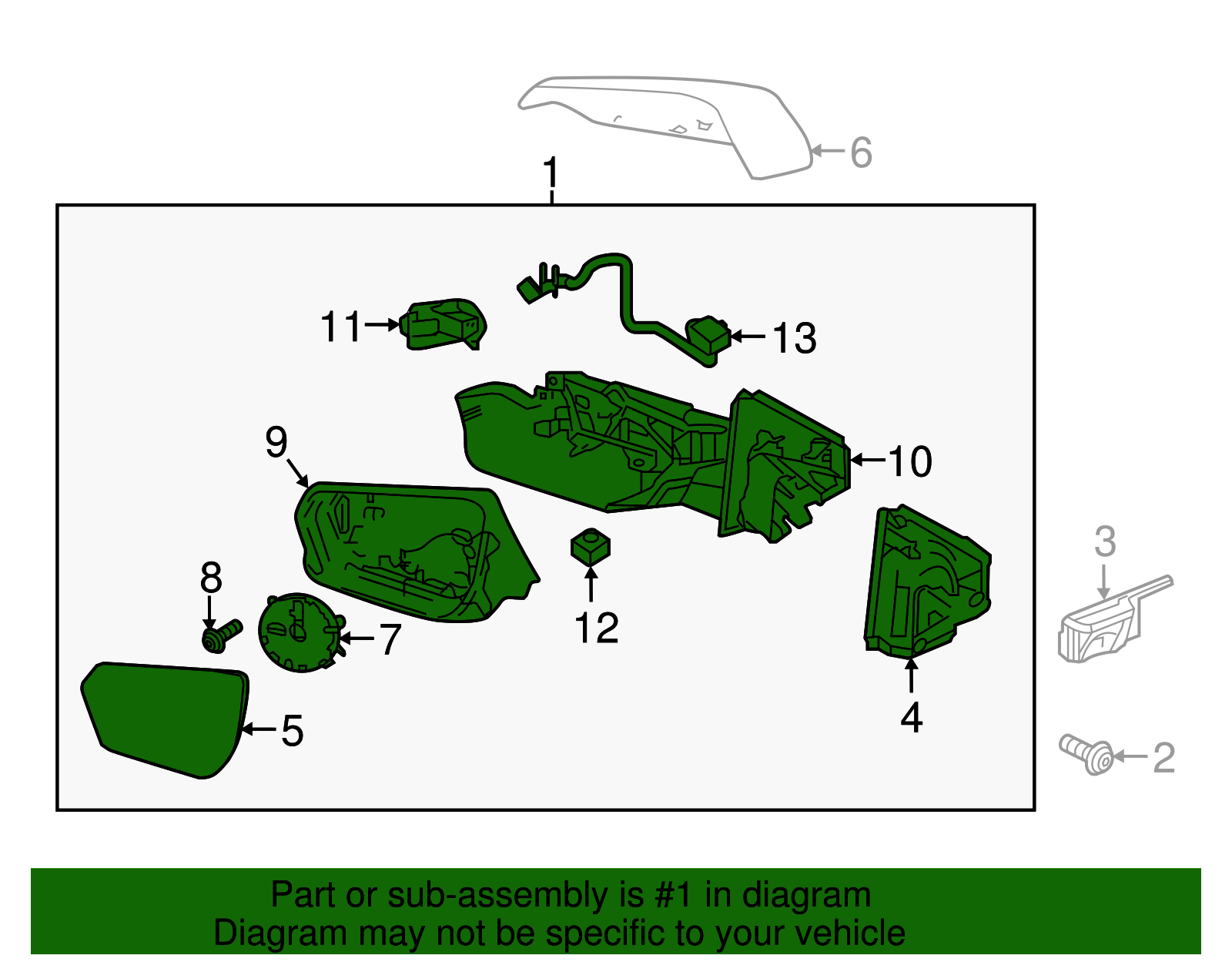 GM Parts | (86548273) - Mirror Assembly | GM Parts Store