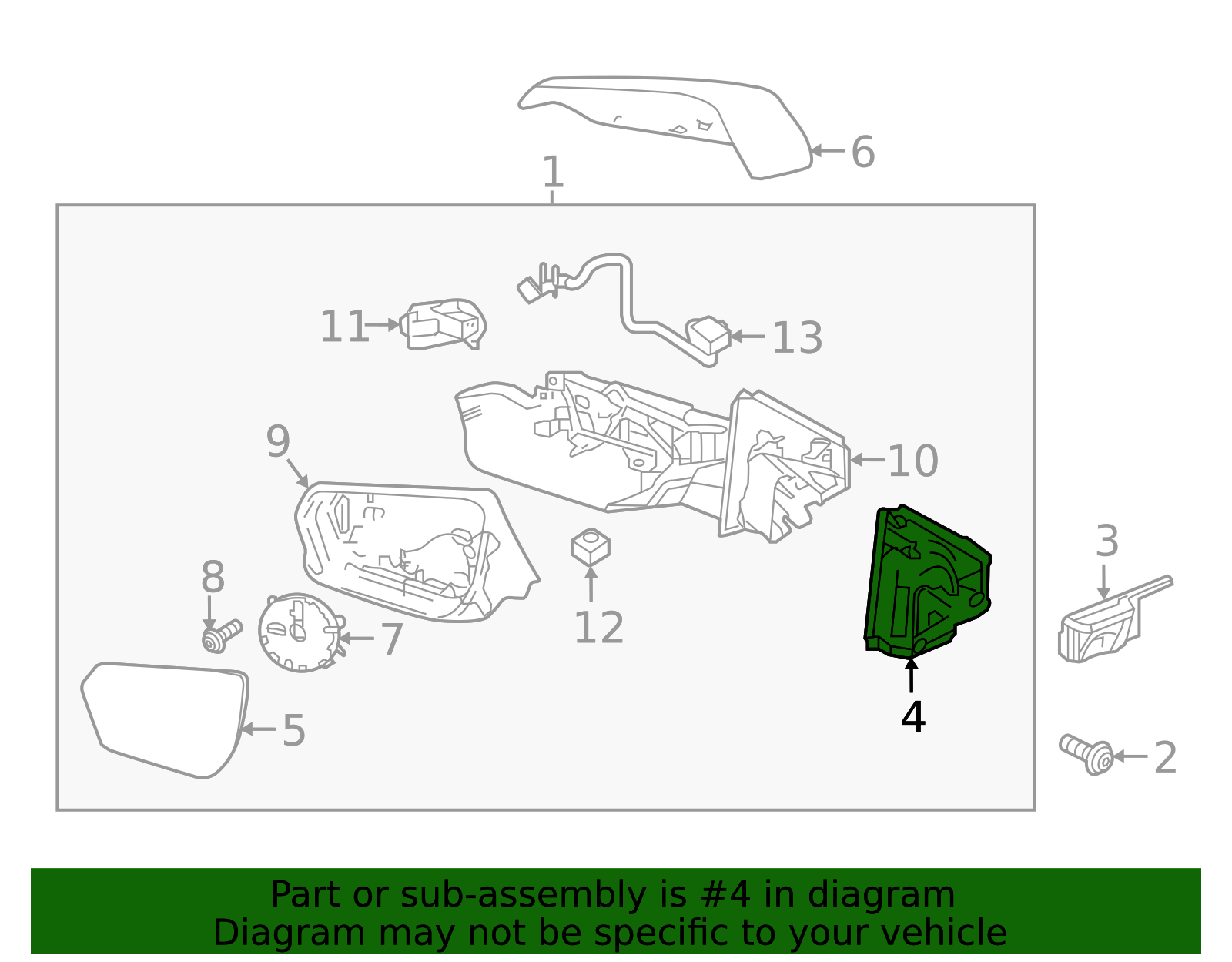 84237683 - Driver Side Door Mirror Gasket 2018-2024 GM | GM Parts Center