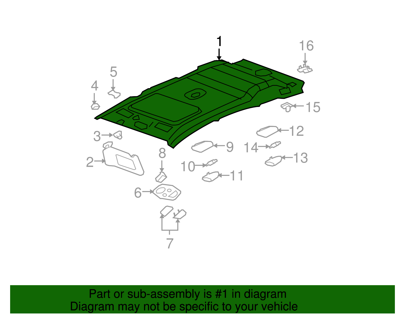 19208496 - 2007-2008 Chevrolet Equinox - Light Cashmere Headliner ...