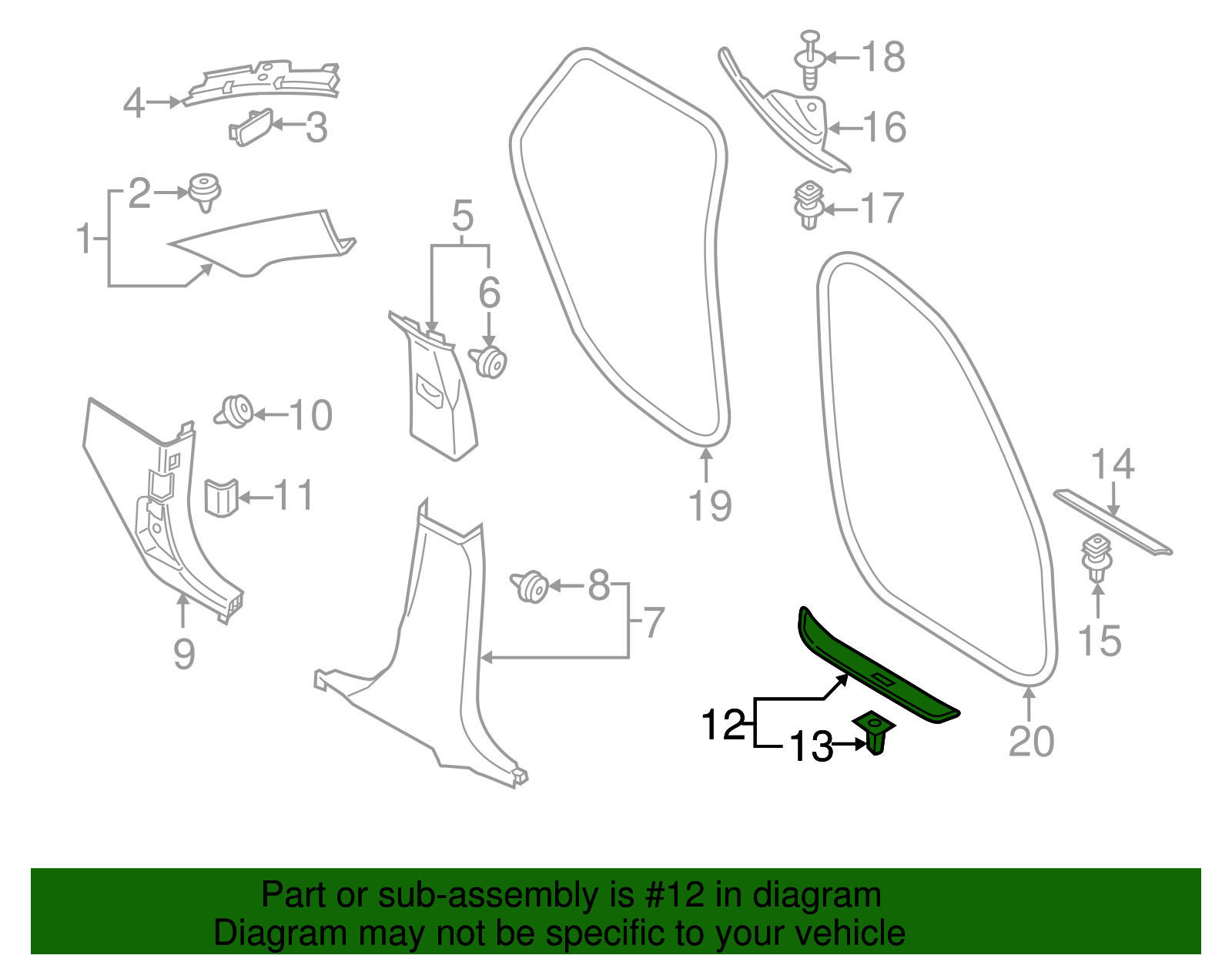 51472990844 - 2013-2015 BMW X1 Scuff Plate (51-47-2-990-844) | BMW of ...