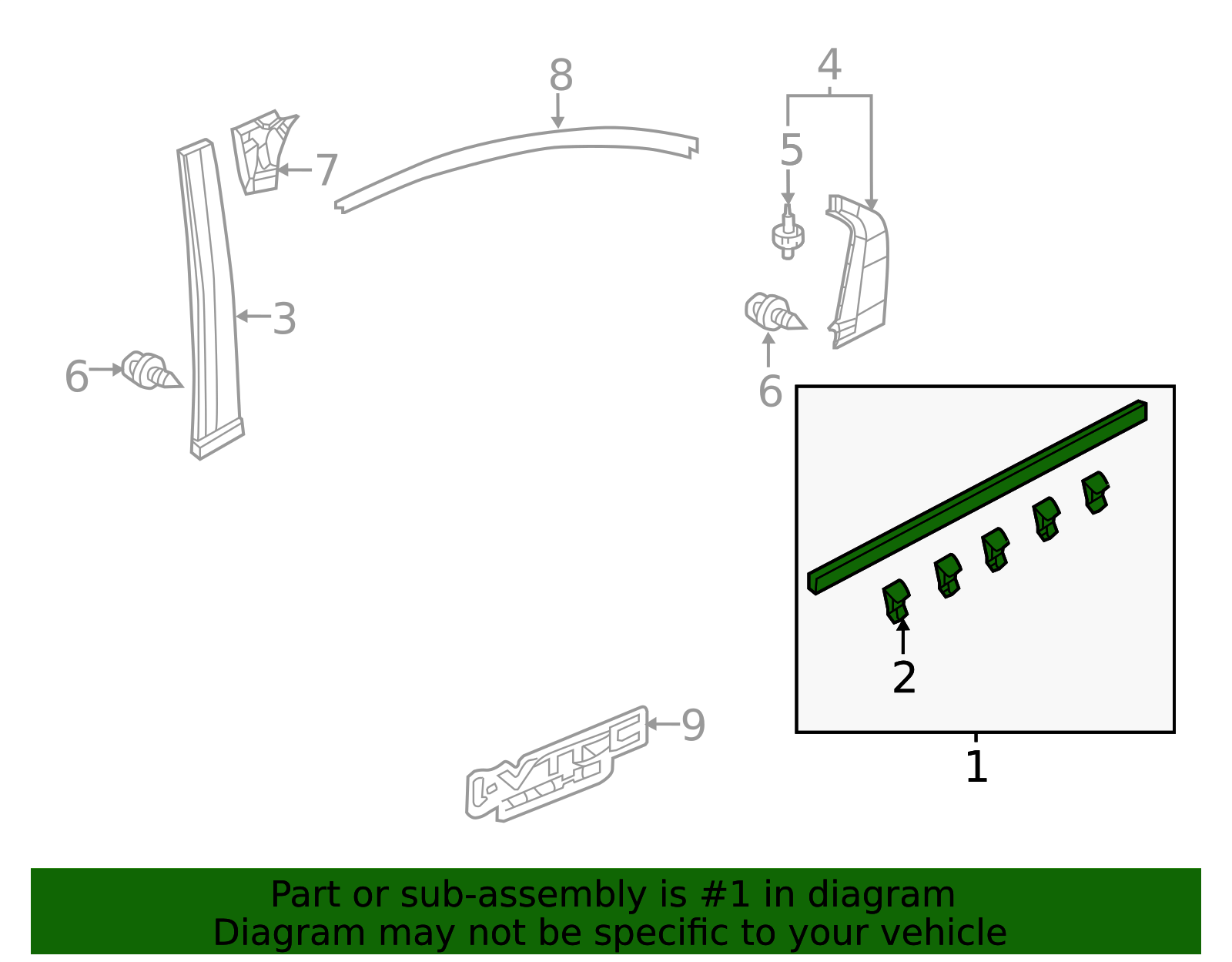 OEM 2012-2015 Honda Civic Belt Molding 72910-TR0-A01 | Honda Automotive ...