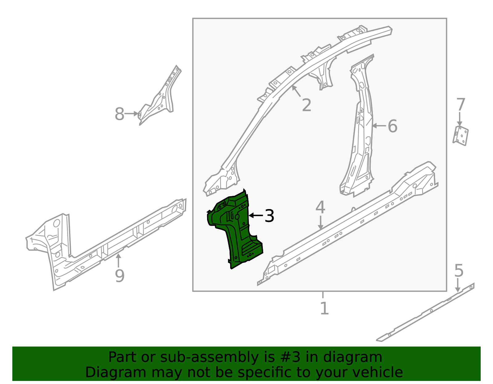 2013-2017 Ford Fusion | Hinge Pillar Reinforced | DS7Z-5402543-A ...