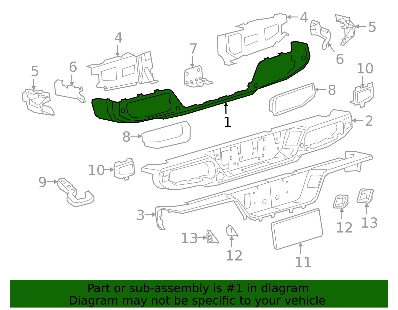 7AC56TZZAA - Rear Bumper Bezel Right | Mopar Parts Canada