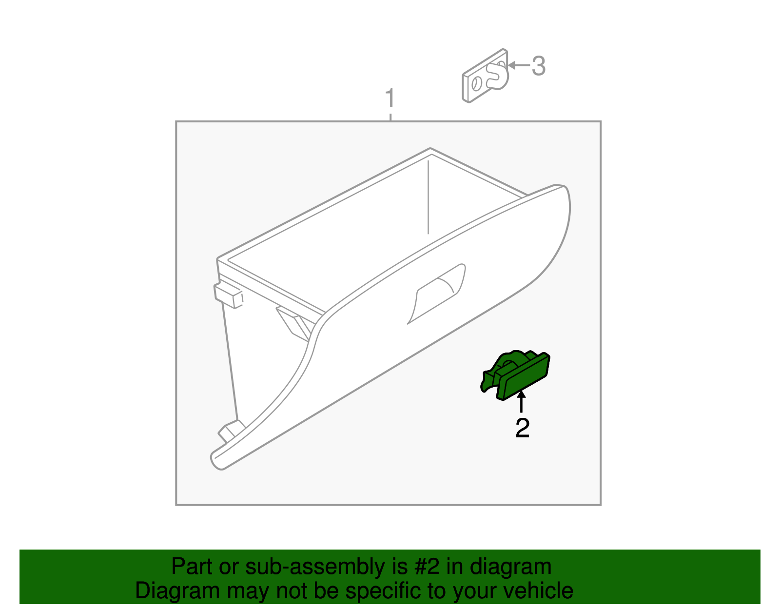 2004-2005 Mitsubishi Lancer Glove Box Latch MR647663 | Mitsubishi Parts ...