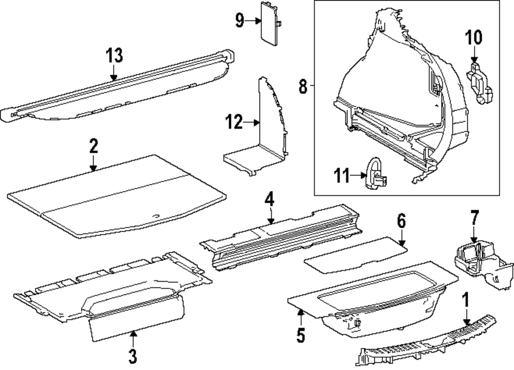 2023-2024 Subaru Solterra Rear Panel Trim 5838742110C0 | Subaru Parts Guys