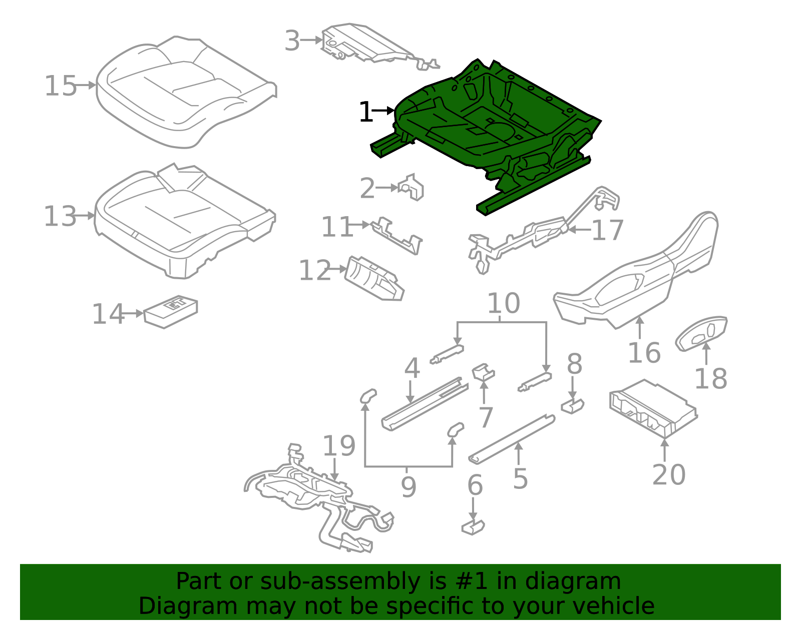 Porsche Seat Track Assembly - Smooth Positioning Rail - Part #PAB-881 ...