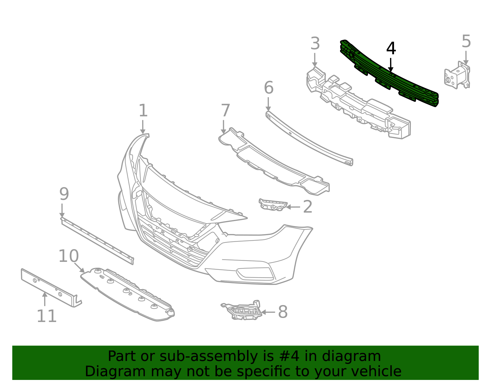 2020-2025 Nissan Versa Impact Bar F2030-5EECH | Nissan Parts Central