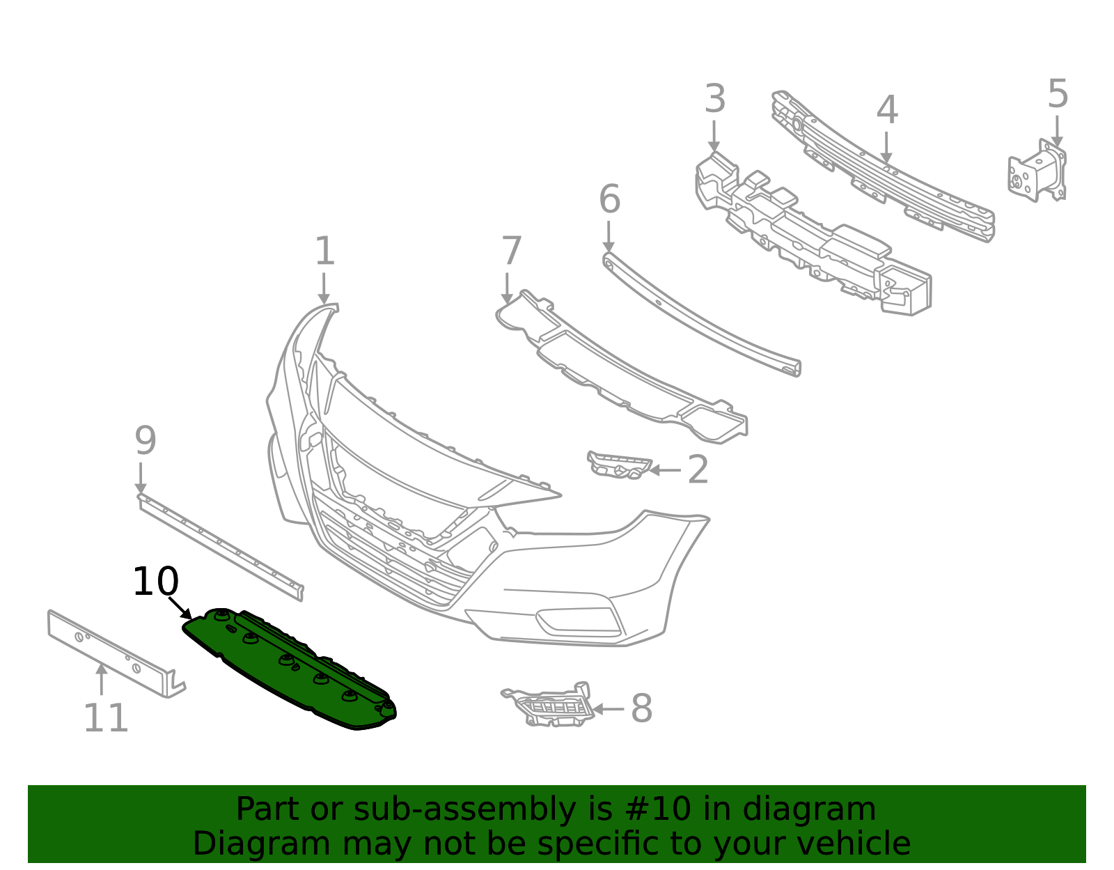 2020-2025 Nissan Versa Lower Deflector 62660-5EE0A | Bill Kay Nissan Parts