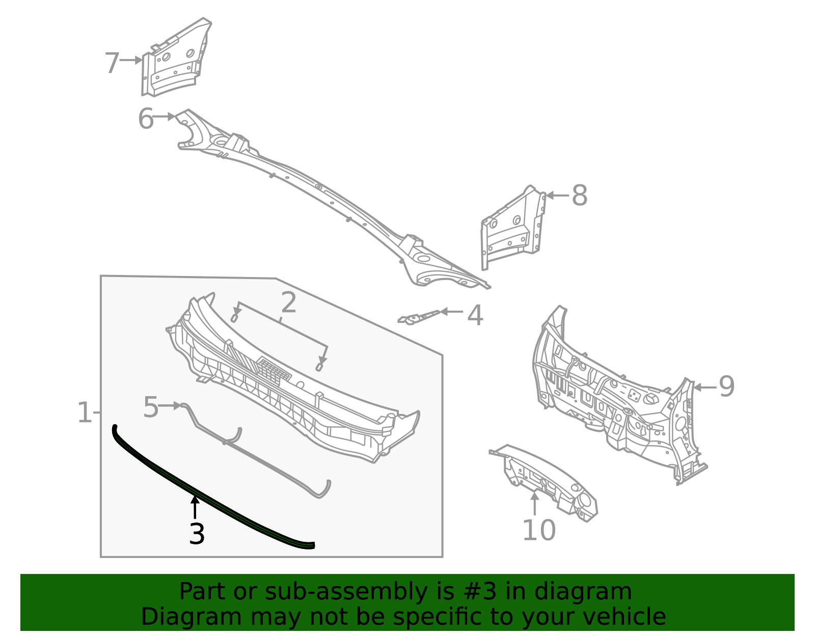 86430-Q5000 - Seal To Cowl 2021-2025 Kia Seltos | Kia.Parts Store