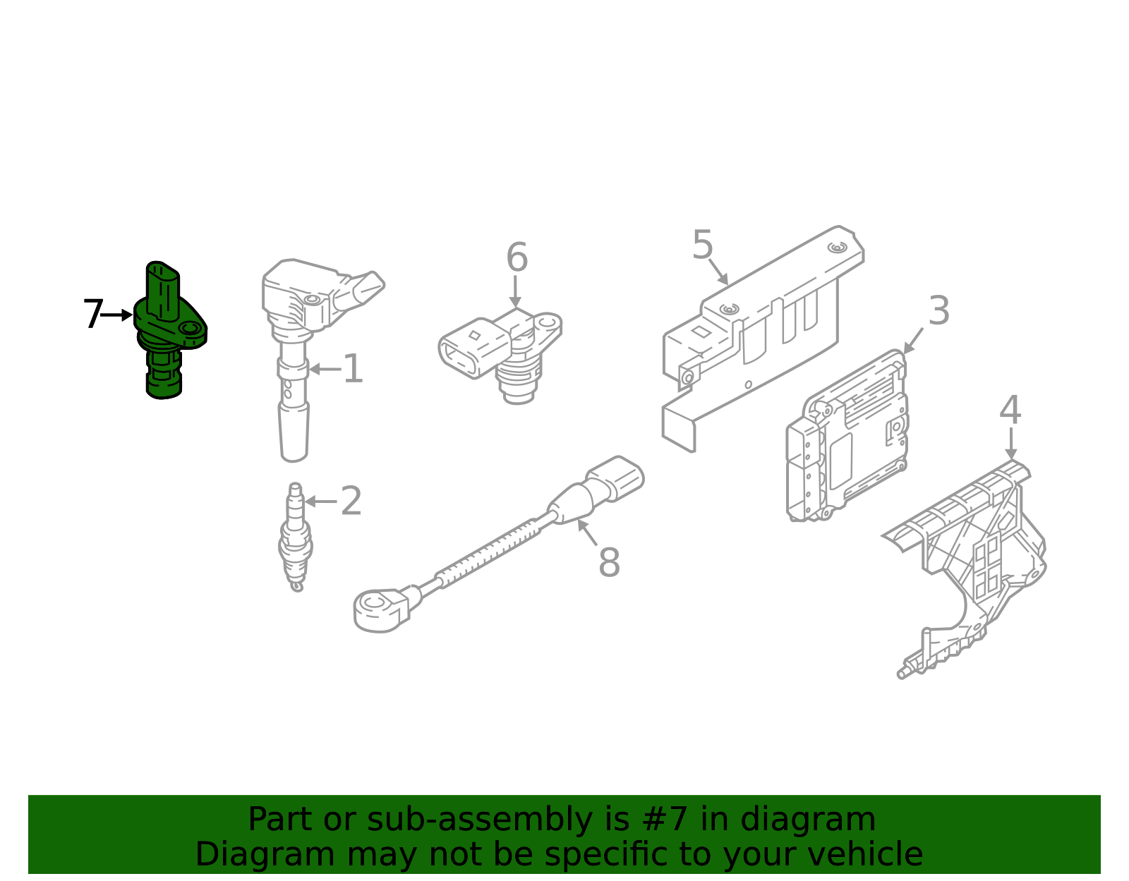 2015-2023 Volkswagen Engine Crankshaft Position Sensor 06H-906-433-D ...