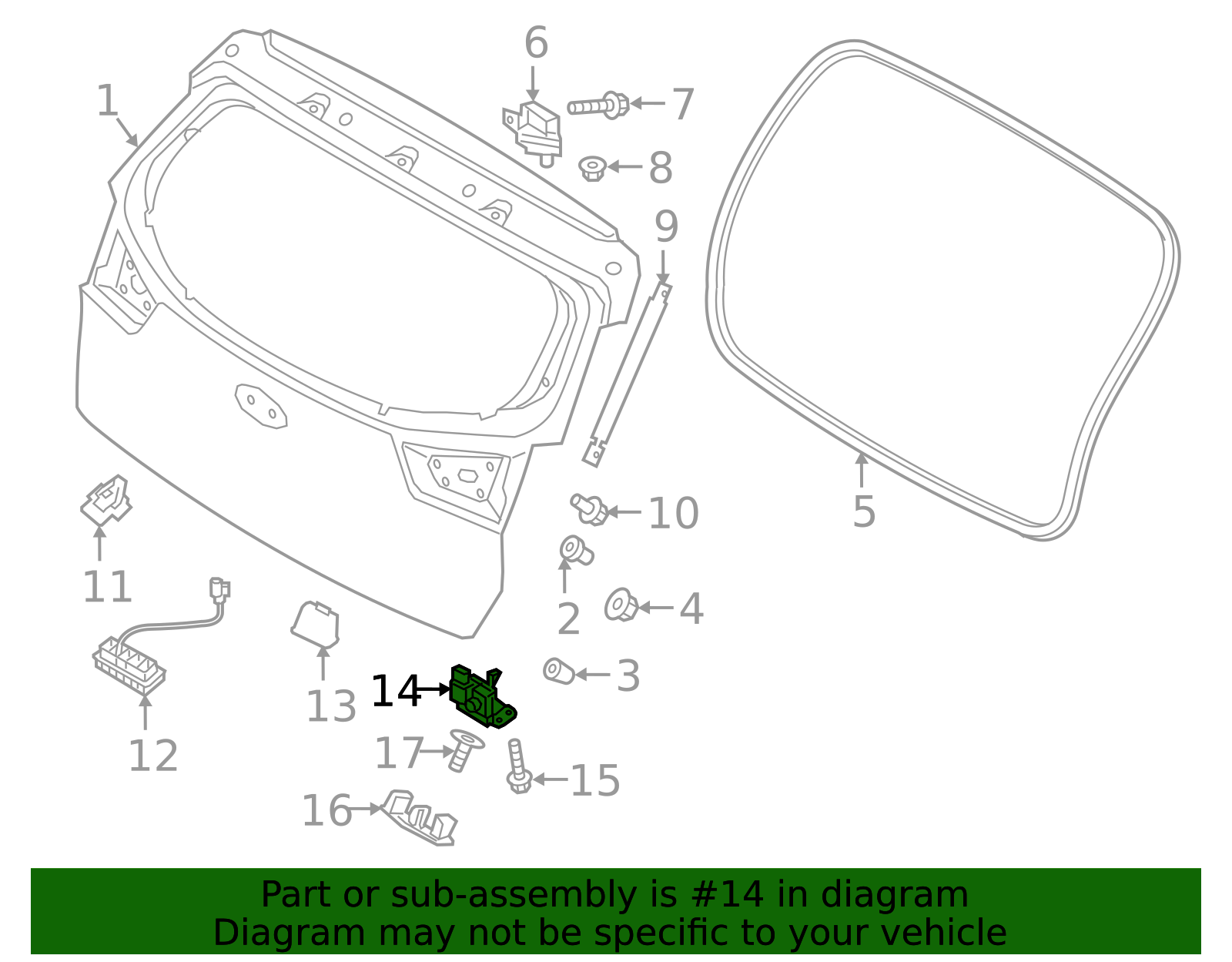 2017-2022 Kia OEM NEW 17-19 Kia Niro Niro EV Sport Utility Tail Gate ...