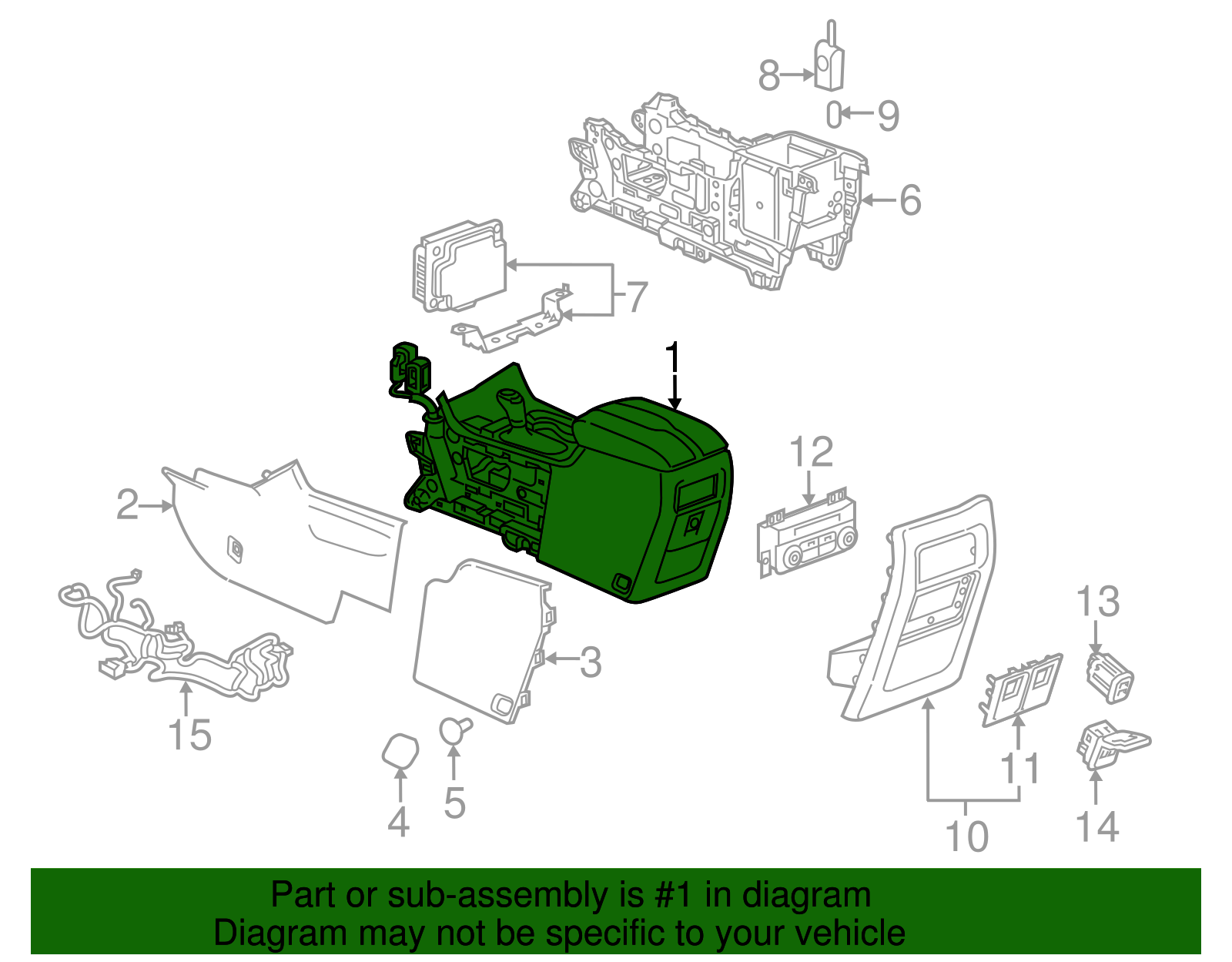 2019 Chevrolet Traverse F Console 84613406 | Capital Chevy Parts