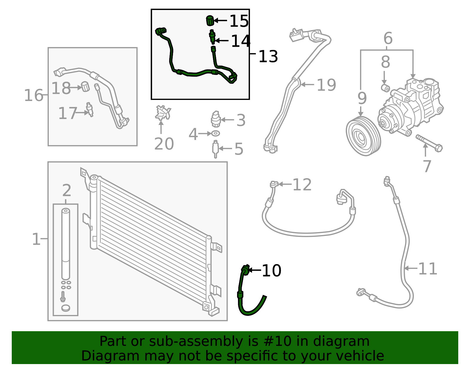 Audi A/C Suction Hose - OEM Cooling Line - Part #8W0-816-741-AK ...