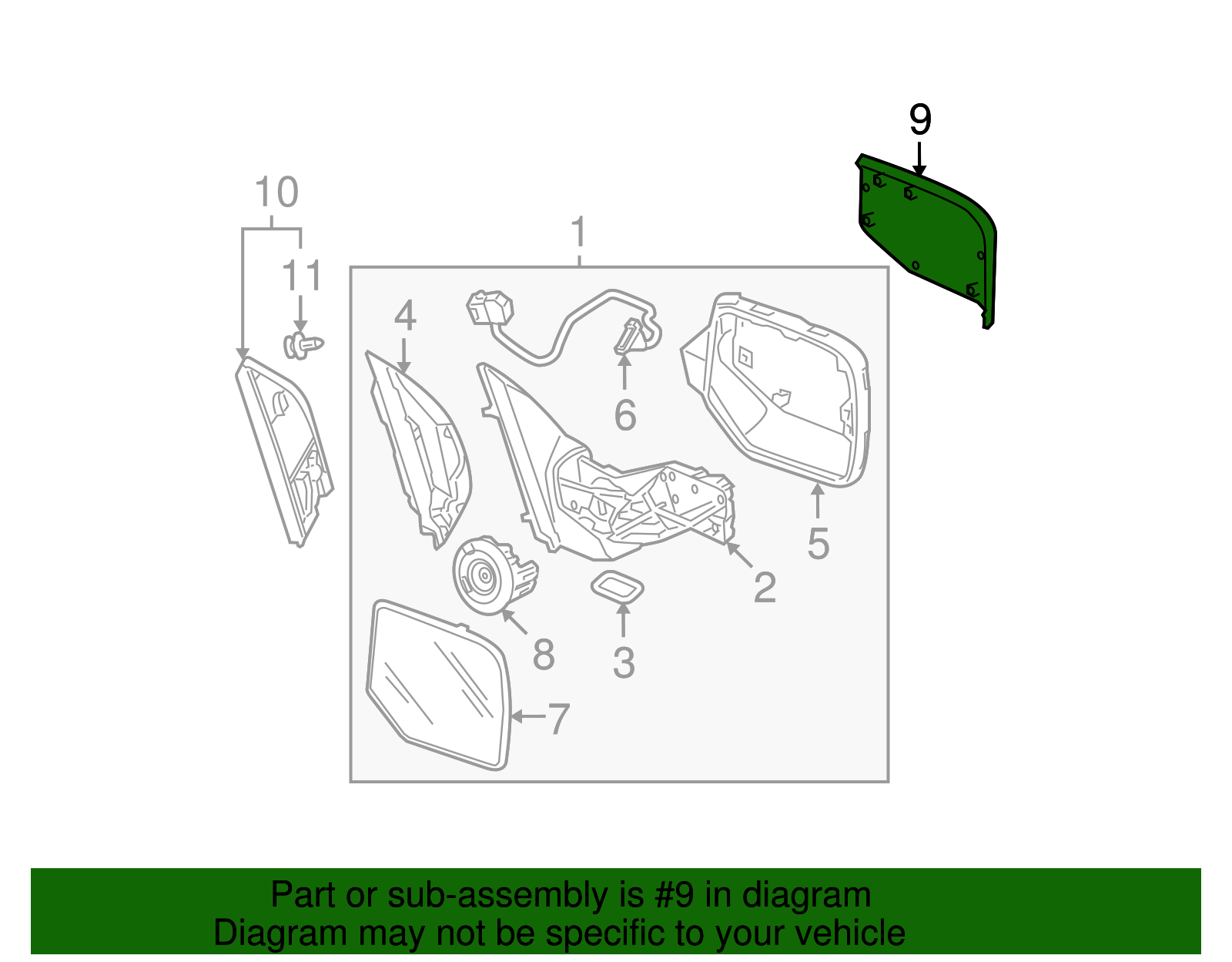 76201-SZA-A21ZG - 2009-2015 Honda Pilot - Cap R Housing *R529P* (Dark ...