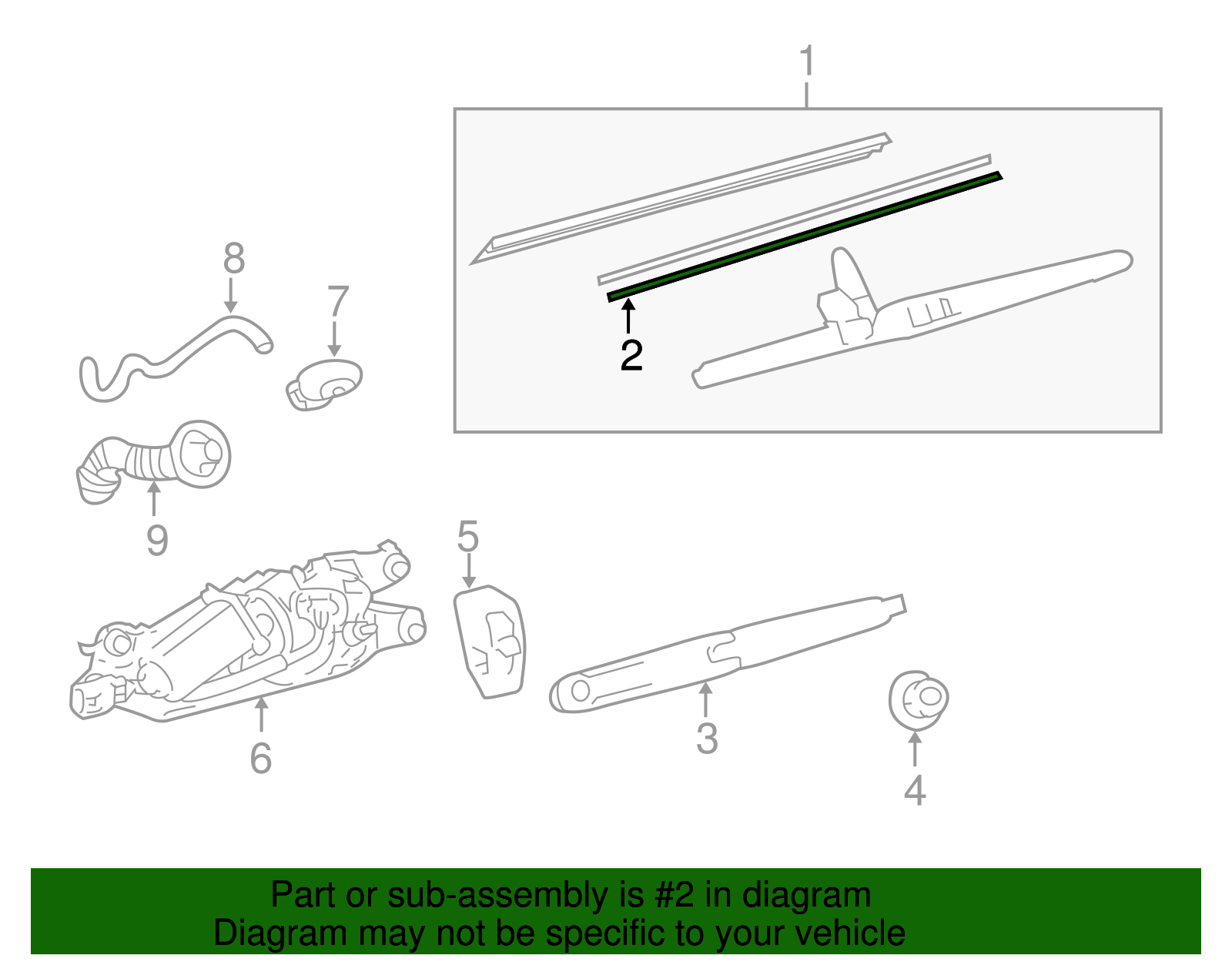 85214-42040 - Rubber, Rear Wiper 2001-2025 Toyota | Longo Toyota Parts