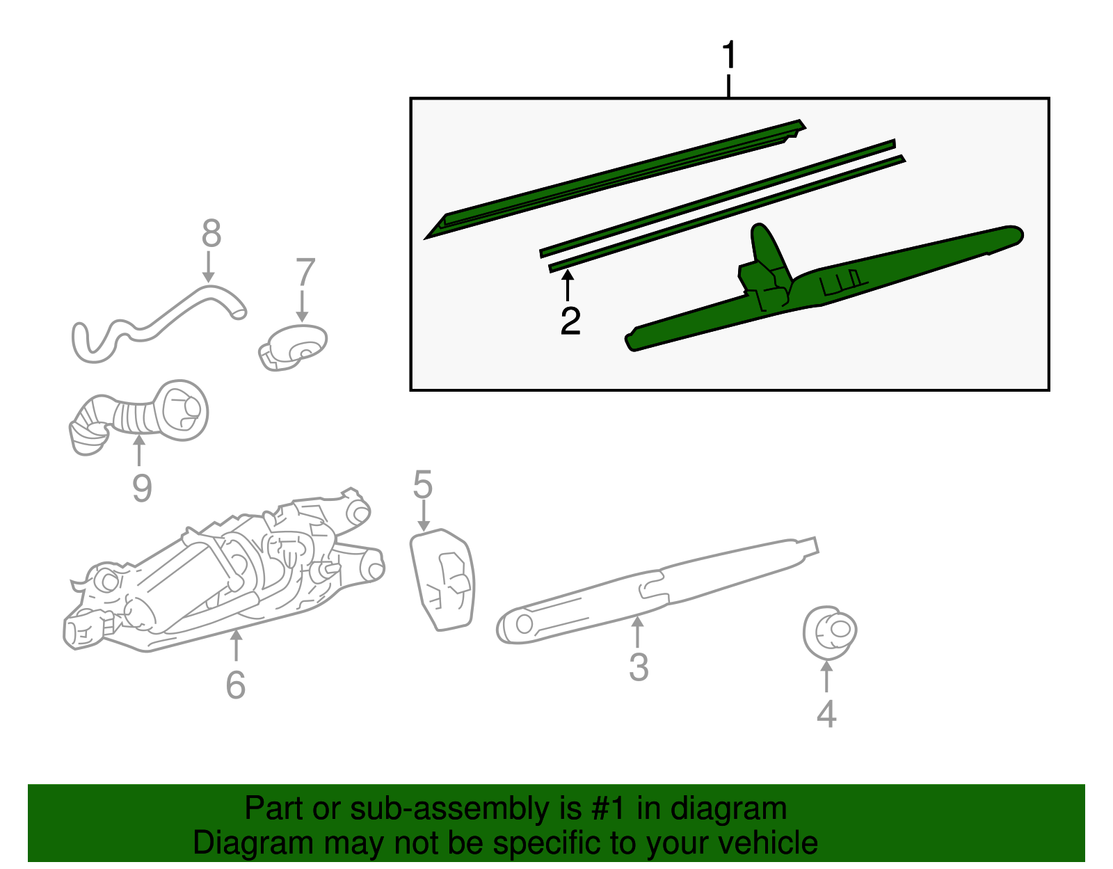 Genuine Toyota Back Glass Wiper Blade (Rear) part# 85242-35050 for 2010 ...