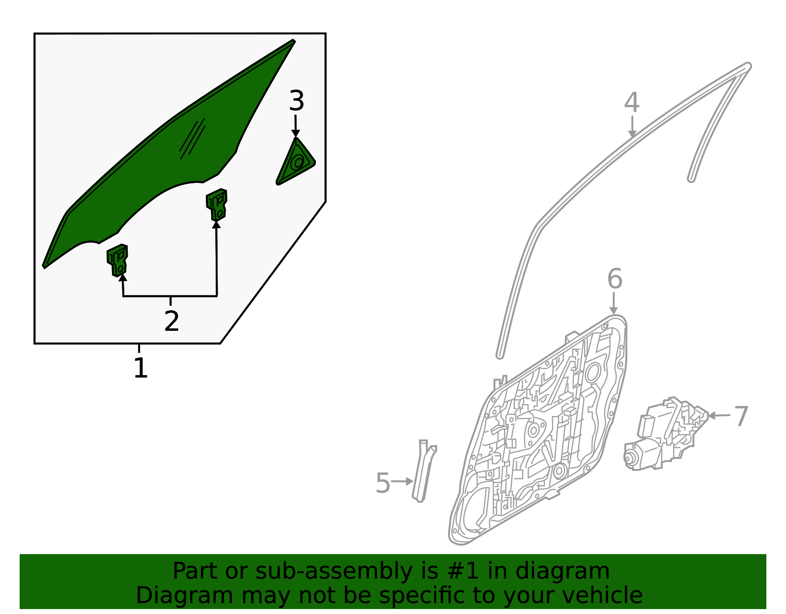 82420-D9030 - Door Glass 2017-2022 Kia Sportage | Kia.Parts Store