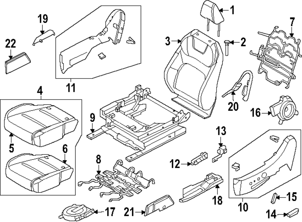 2023-2025 Nissan ARIYA Cushion Frame 87351-5MP4A | Bill Kay Nissan Parts