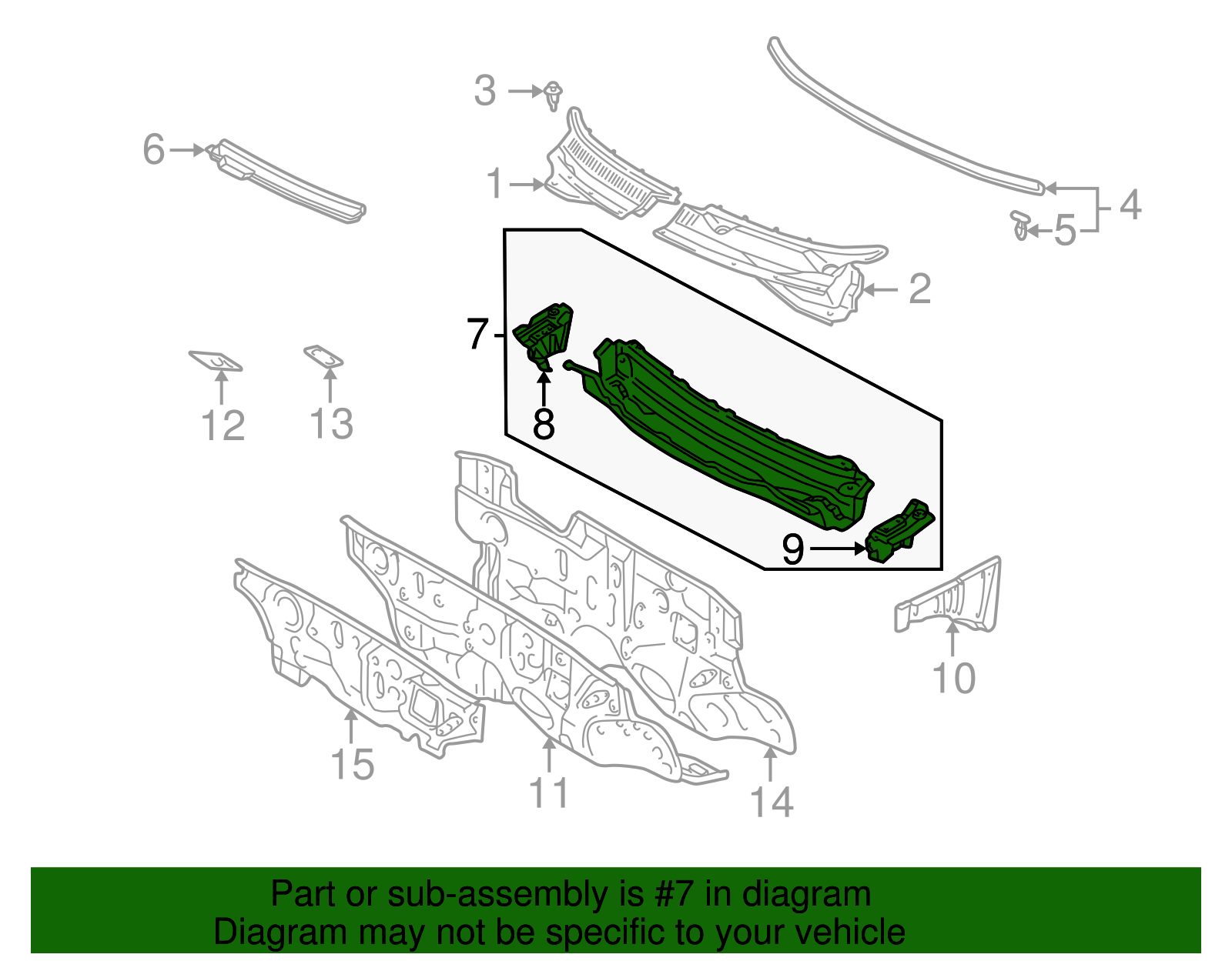 2003-2006 Toyota Corolla Cowl Panel 55700-02230 | Toyota Parts Center