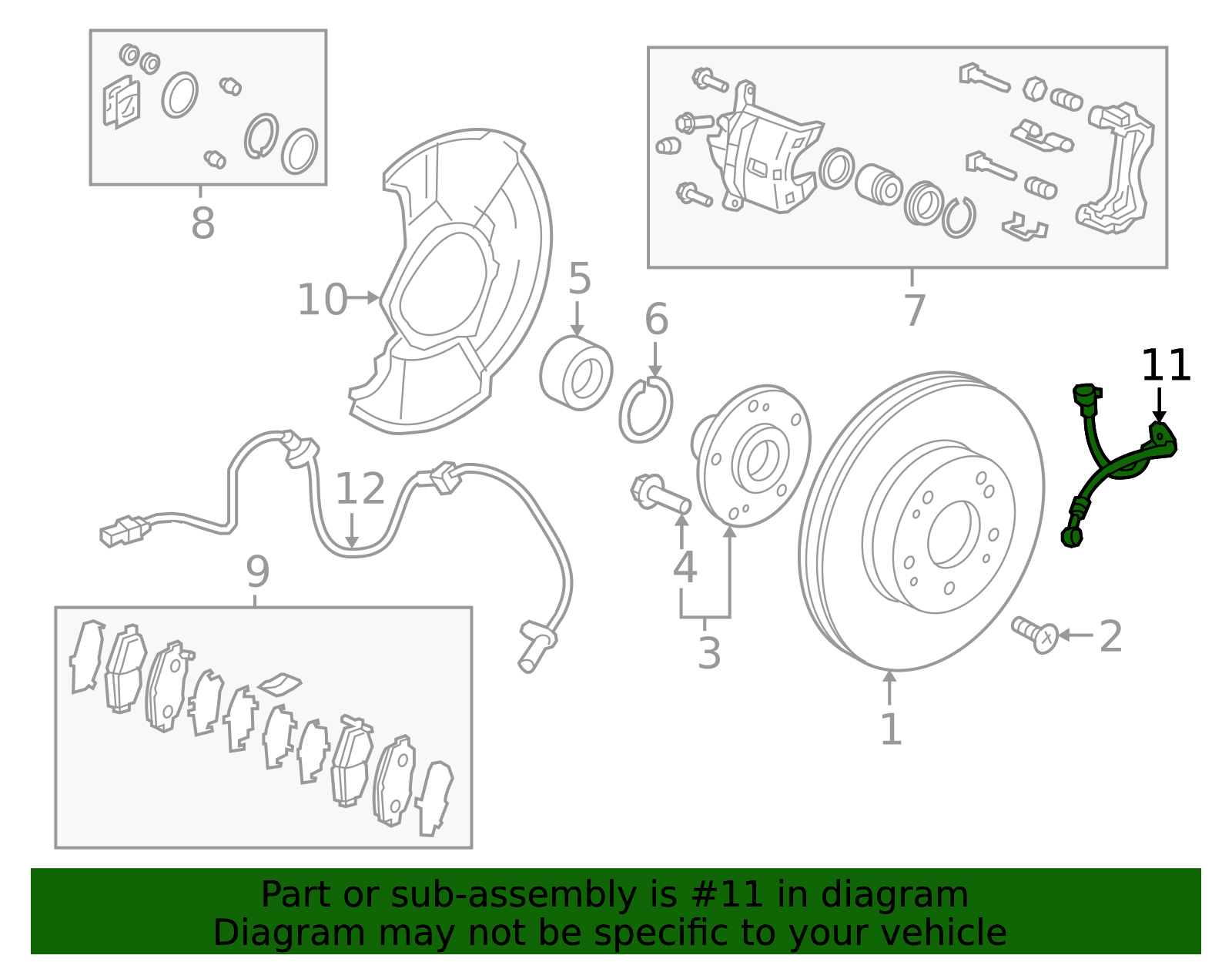 01464-TBA-A00 - Hose Set R Front Brake - 2016-2021 Honda | Honda ...