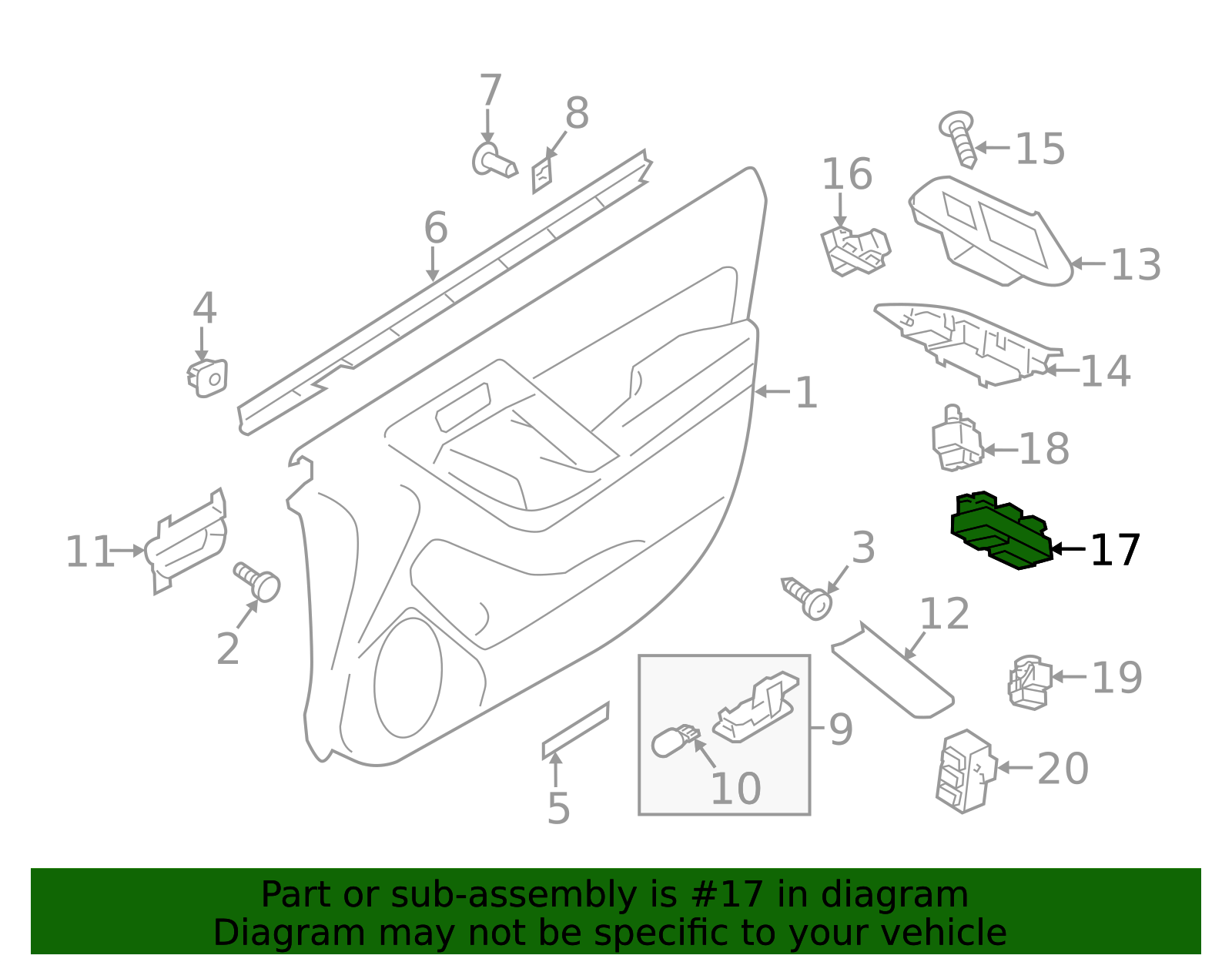 2017-2018 Subaru Forester Window Switch 83071SG073 | OEM Parts Online