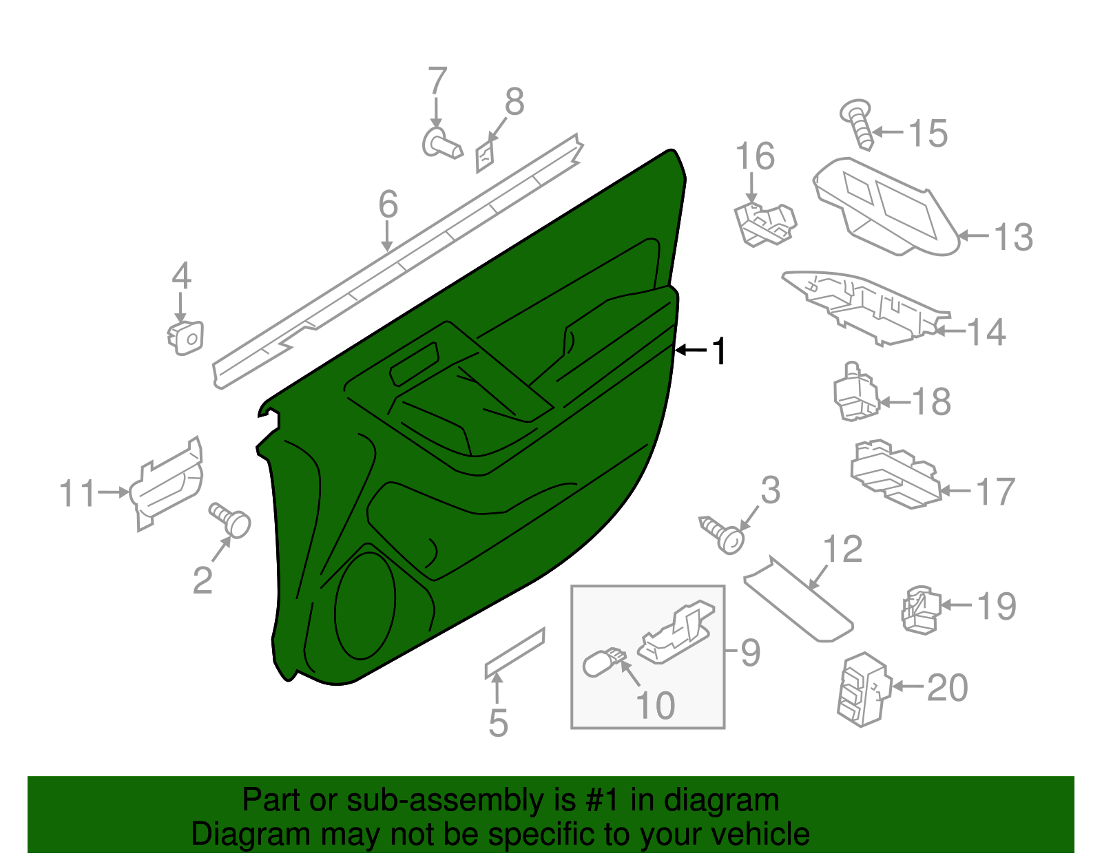 94212SG490VI - Door Trim Panel - 2017 2018 Subaru Forester | World OEM ...