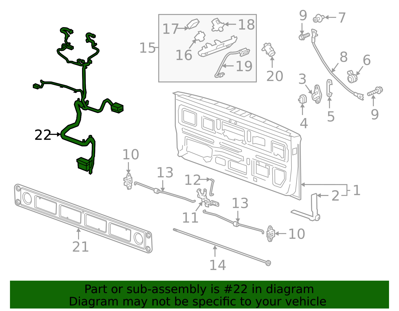 2020-2023 GM Tailgate Wiring Harness 84819639 | Capital Chevy Parts