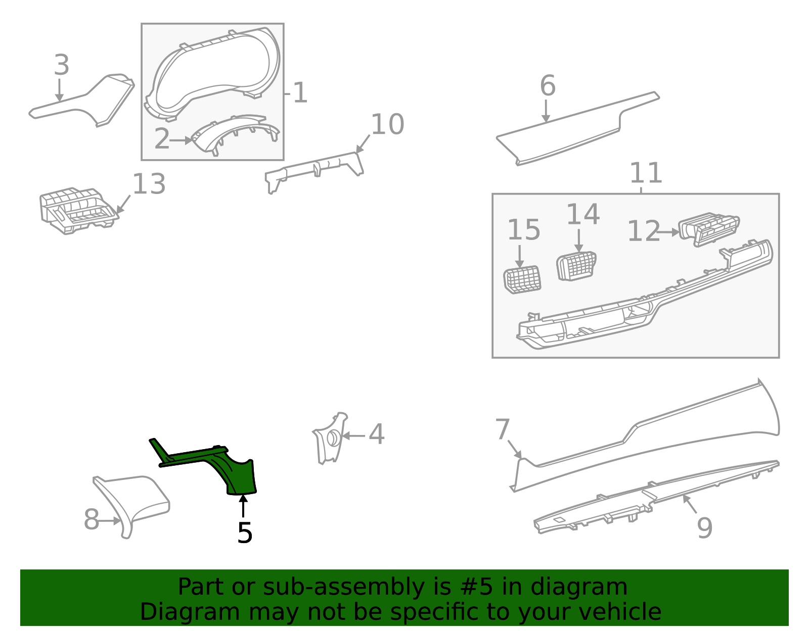 2021-2025 Toyota Sienna Cluster Bezel 55411-08070 | Toyota Parts Center