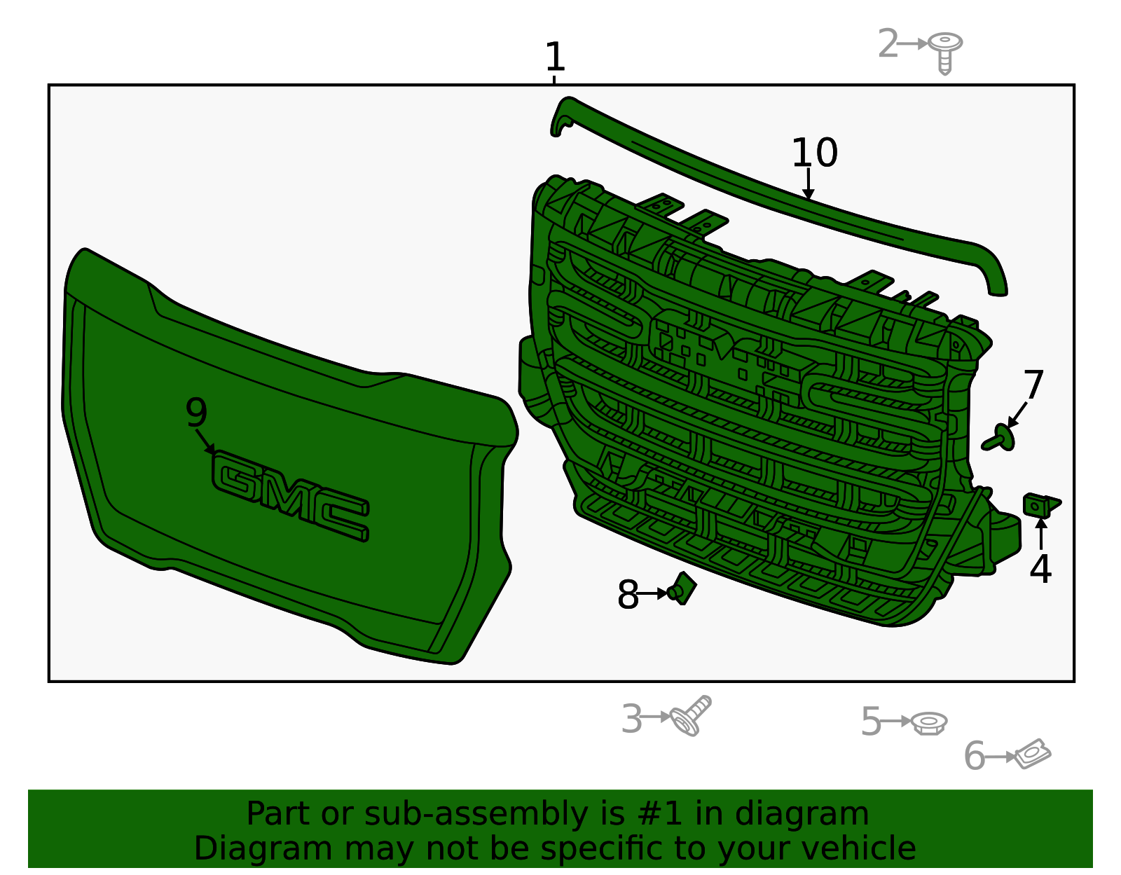 2021-2022 GMC Canyon Grille (Replaces Part Number 84861933) 84921873 GM ...