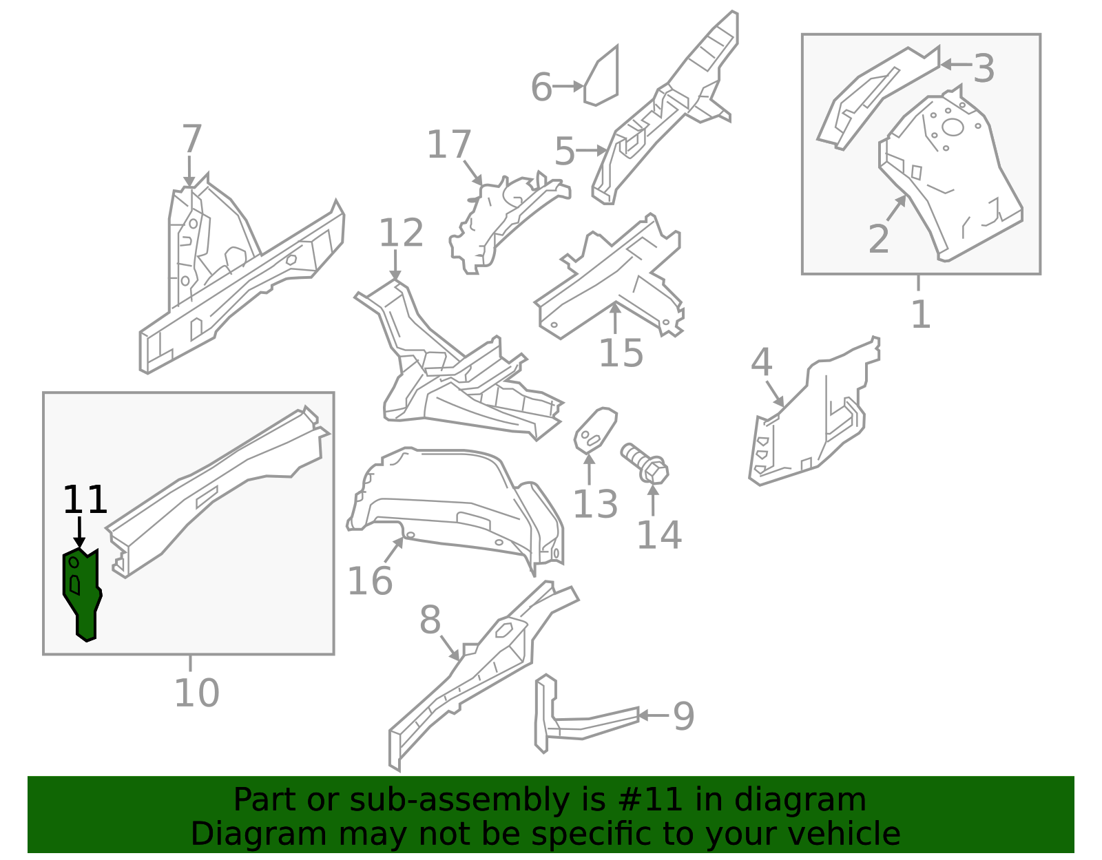 G51A6-3JAMA - High-Quality Frame Rail End for 2013-2014 INFINITI ...
