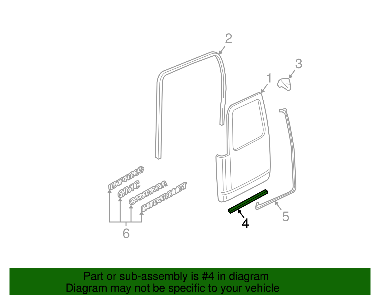 1996-2025 GM Driver Side Door Weatherstrip 25821989 | Capital Chevy Parts