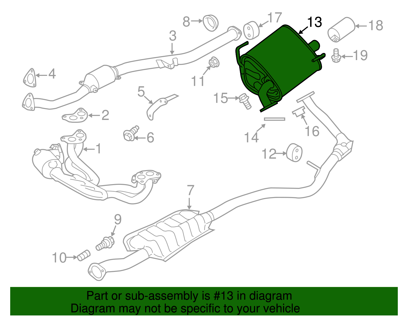 2014-2018 Subaru Forester Muffler & Pipe 44300SG010 | OEM Parts Online