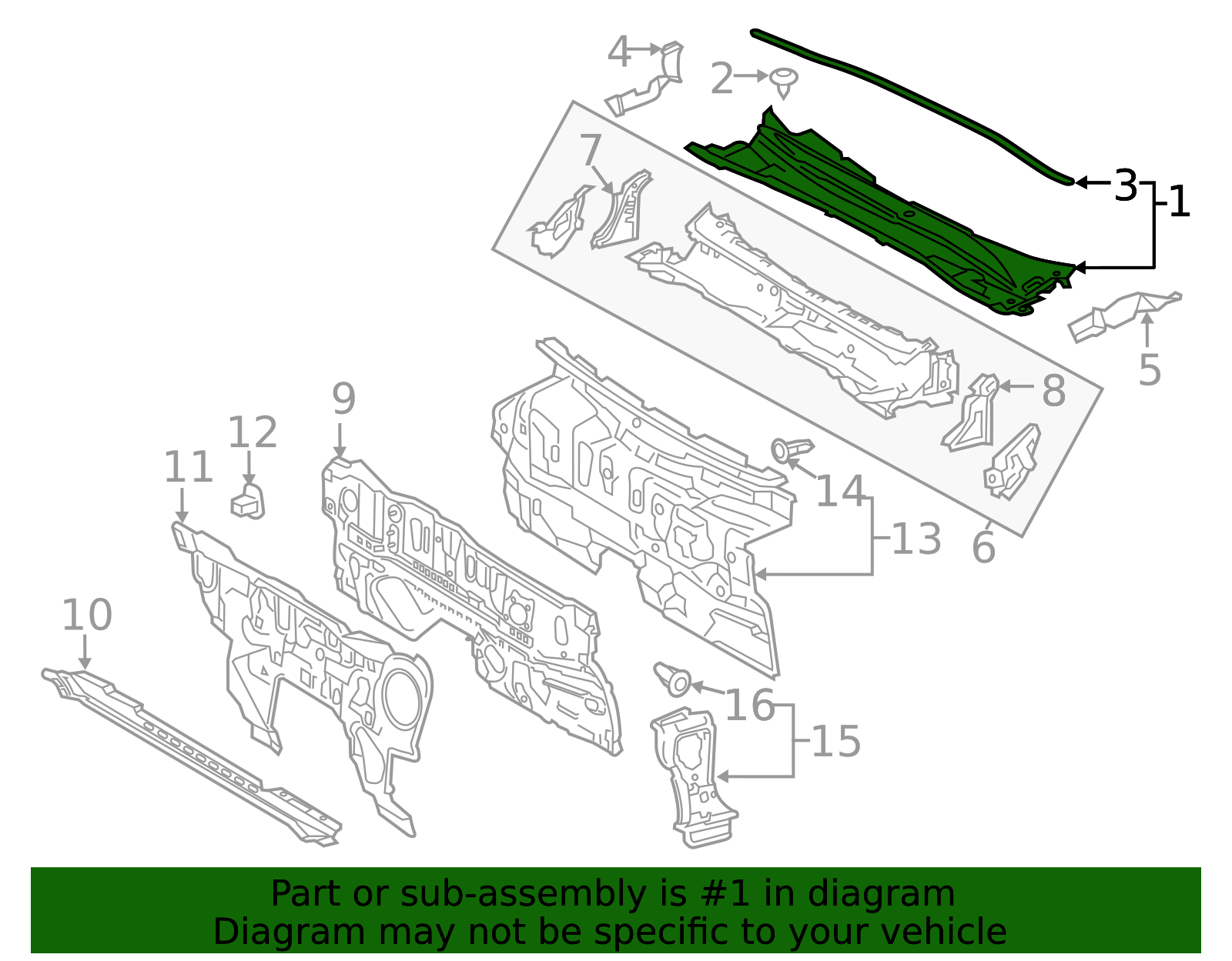 2018-2025 Toyota Cowl Cover 55708-06270 | Toyota Parts Center