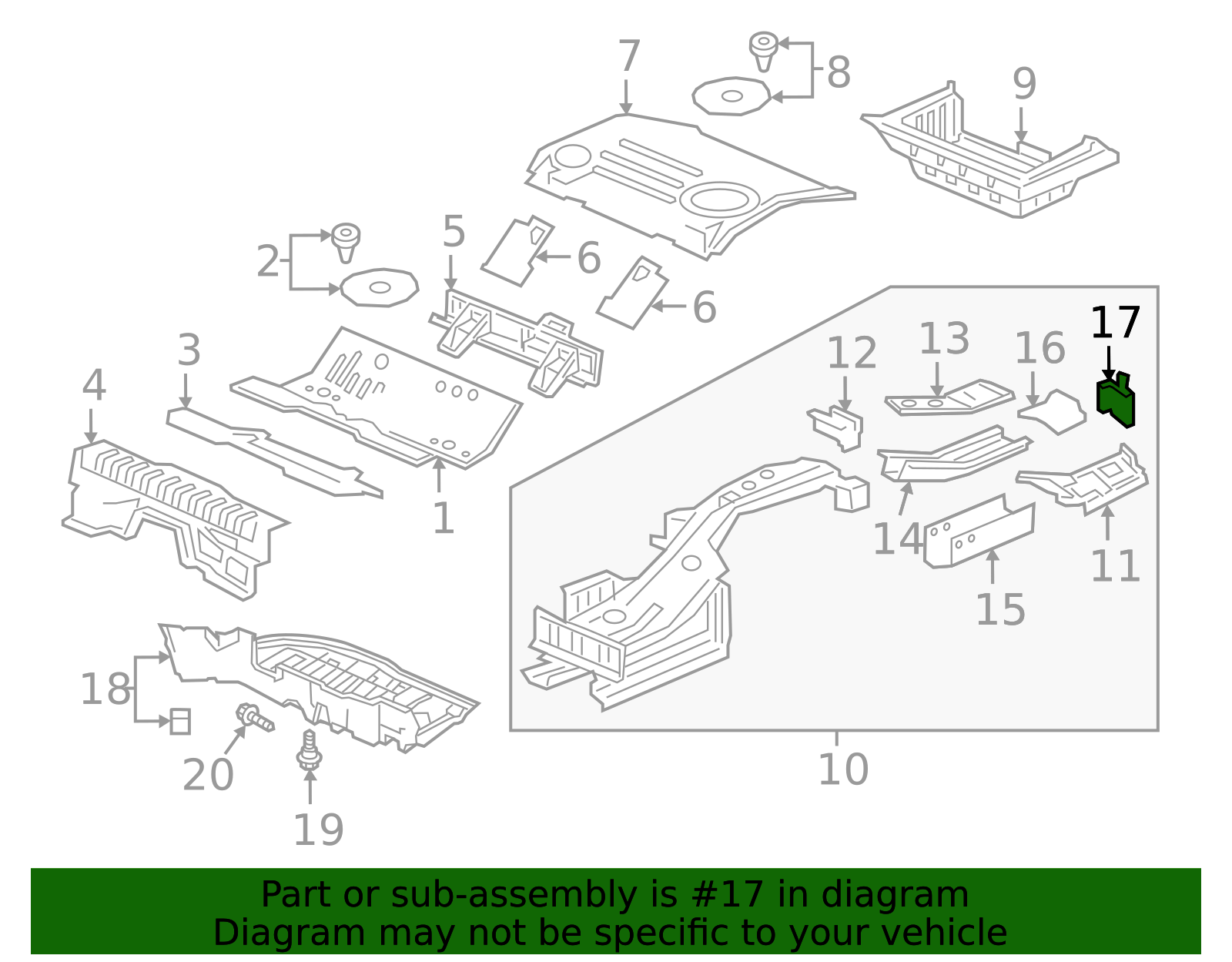 65675-TRT-A00ZZ - 2018-2021 Honda Clarity - Bracket L Rear Bumper Beam ...