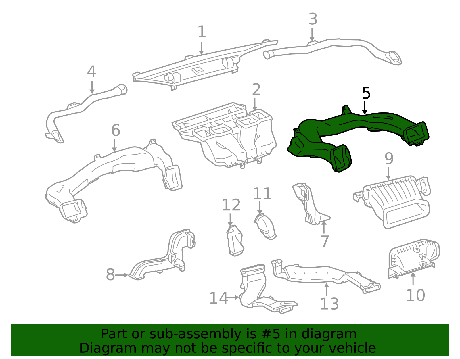 2011-2014 Toyota Sienna - Heater Duct 55844-08030 | Sparks Parts