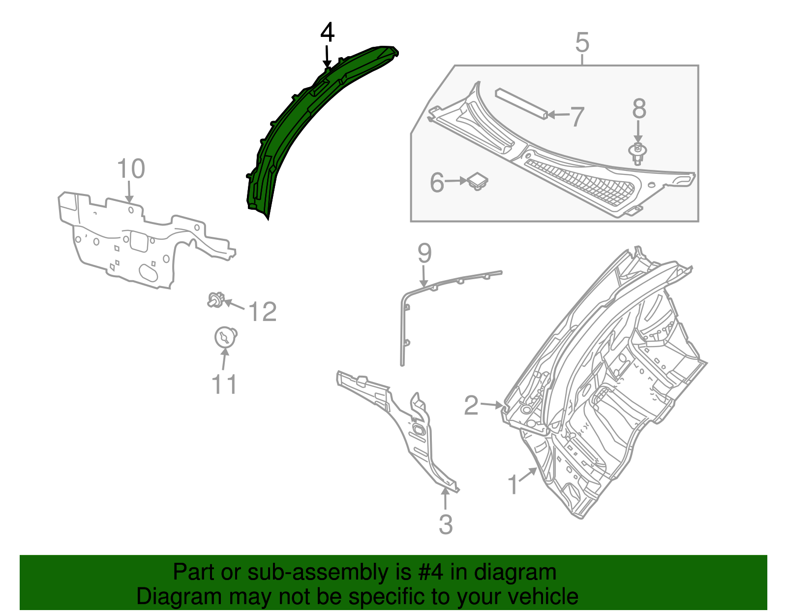 Genuine Windshield Member for 2003-2011 Saab | Part# 12797844 | Over 30 ...