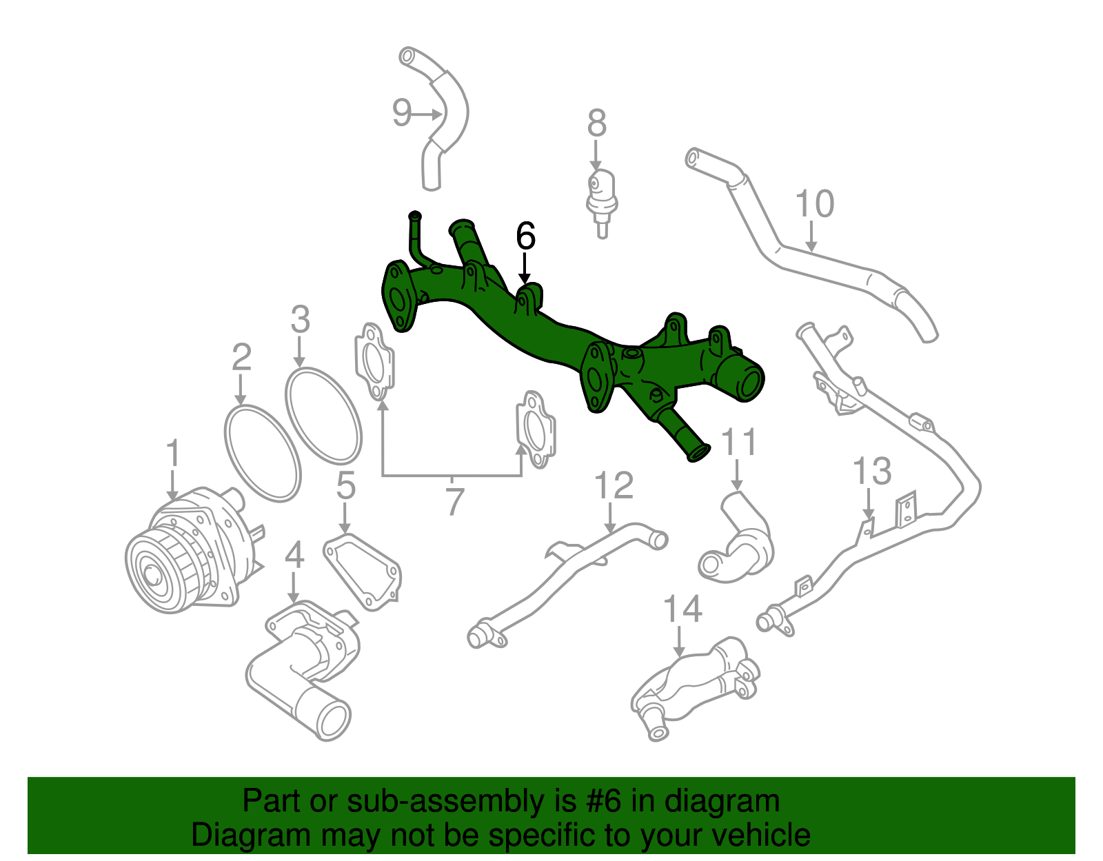 2007-2014 Nissan Water Outlet 11060-JA10A | OEM Parts Online