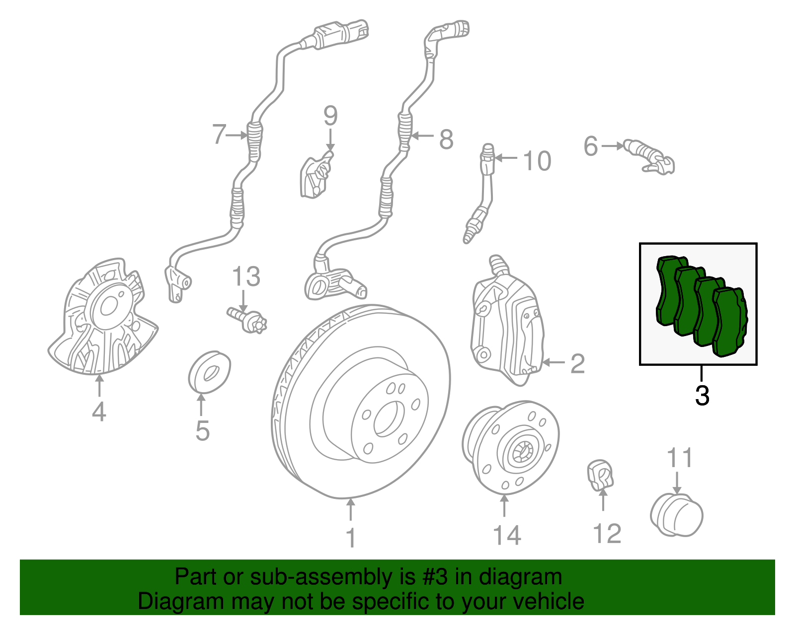 Genuine OEM Disc Brake Pad Set | 000-420-80-04 | Fits Select 2000-2012 ...