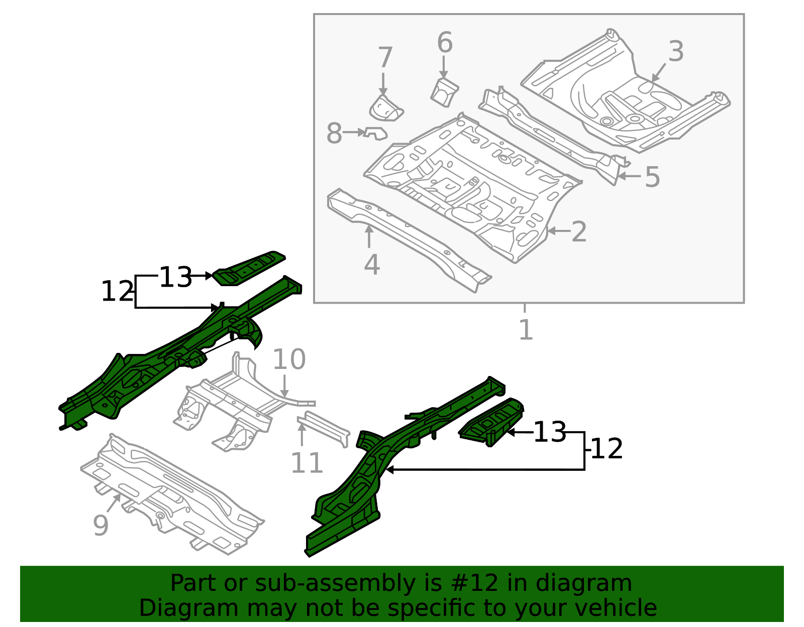 2017-2018 Kia Cadenza | Side Rail | 65710-F6000 | Kia Auto Parts