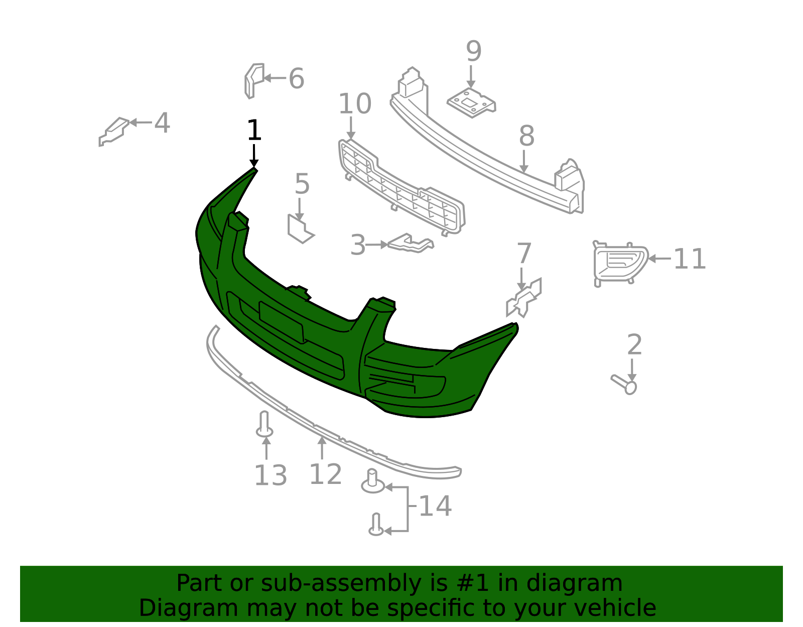 86511-1F001 - Bumper Cover 2005-2008 Kia Sportage | Kia.Parts Store