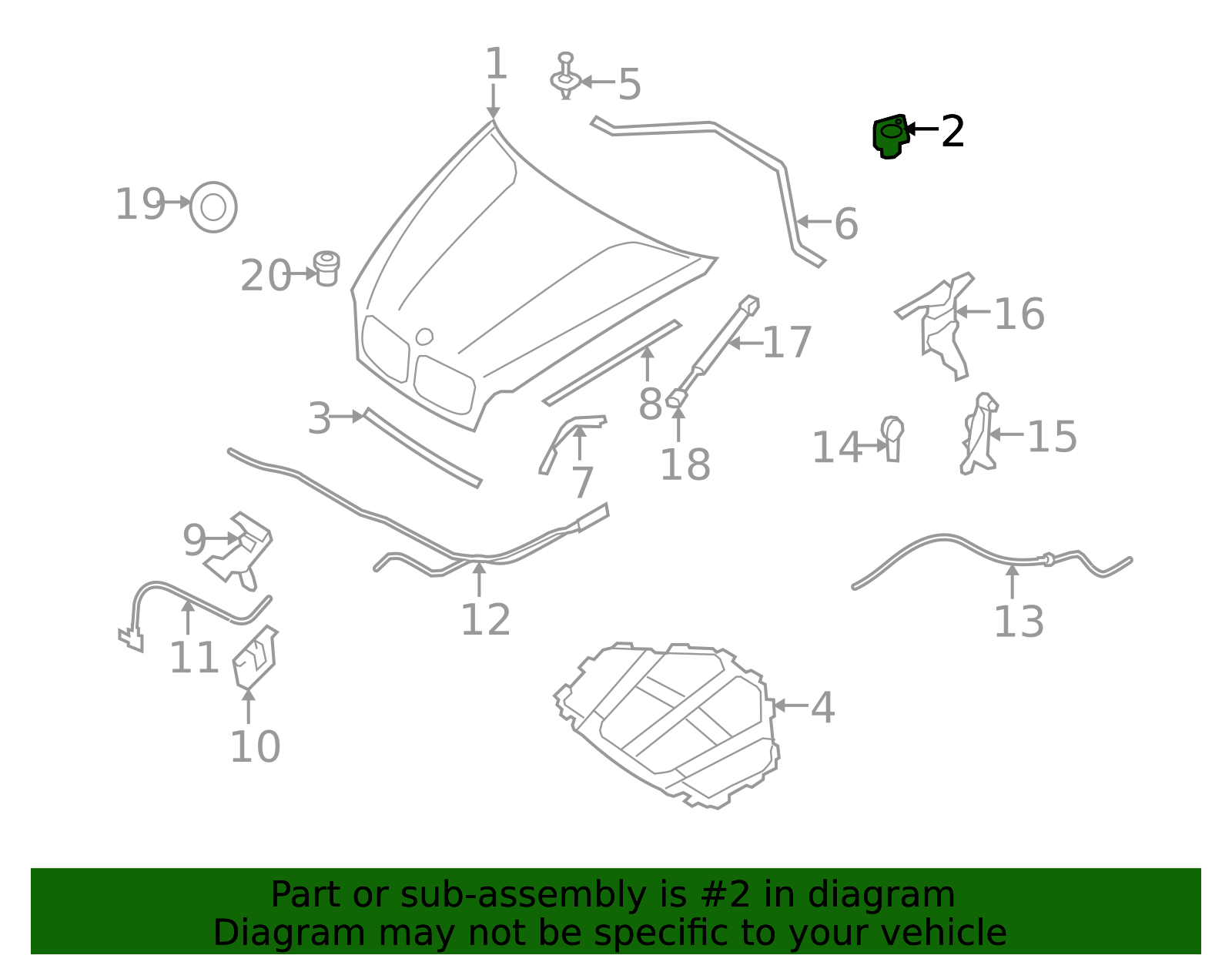 51237265310 - 2007-2014 BMW Hood Stopper (51-23-7-265-310) | BMW of ...