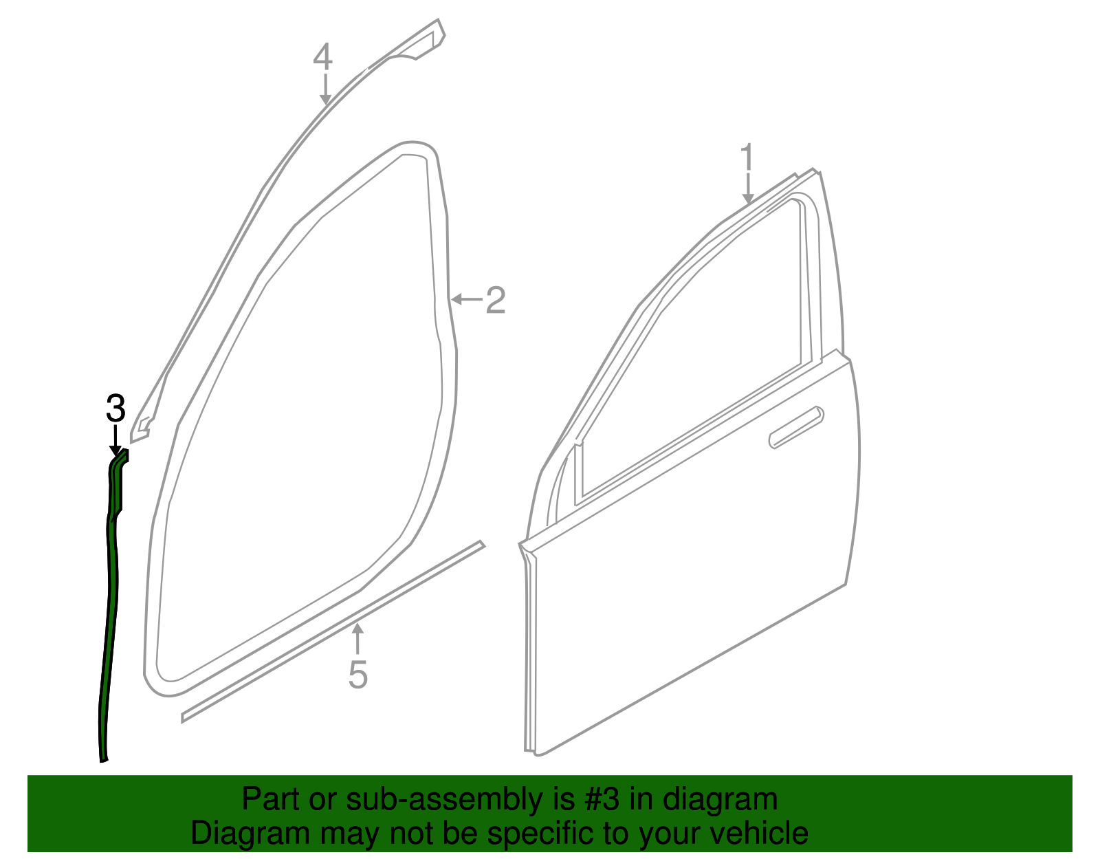 51-76-7-177-936 - Front Weather-Strip - 2009-2015 BMW | BMWPartsHub