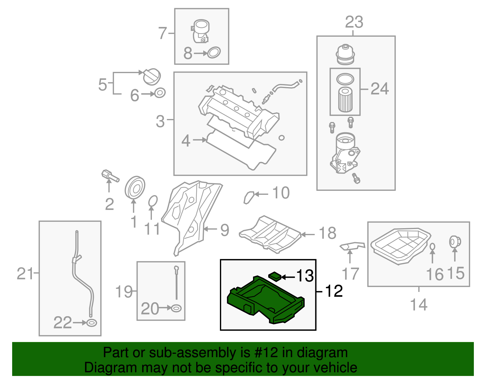 Hyundai - 21520-3C152 - Oil Pan - 2011-2014 Hyundai | OEM Hyundai Parts ...