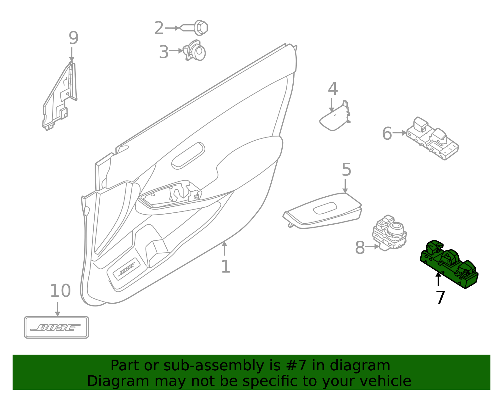 25401-6LA0A - Window Switch 2020-2025 Nissan Sentra | Nissan Parts ...