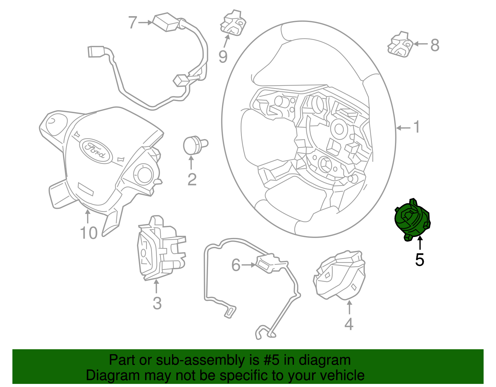 2012-2019 Ford | Radio Switch | CV6Z-9C888-B | Walls' Ford Parts