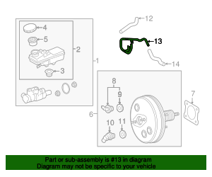 44763-12550 - 2016-2018 Toyota - Vacuum Tube | Discount Parts Monster