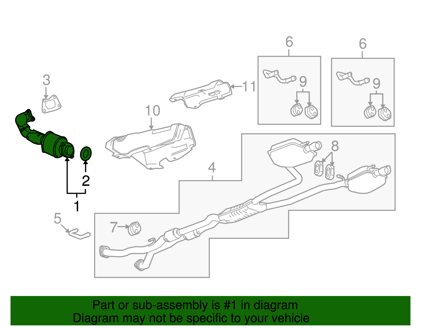 22882836 - Driver Side 3-Way Catalytic Converter with Flanges, Gasket ...