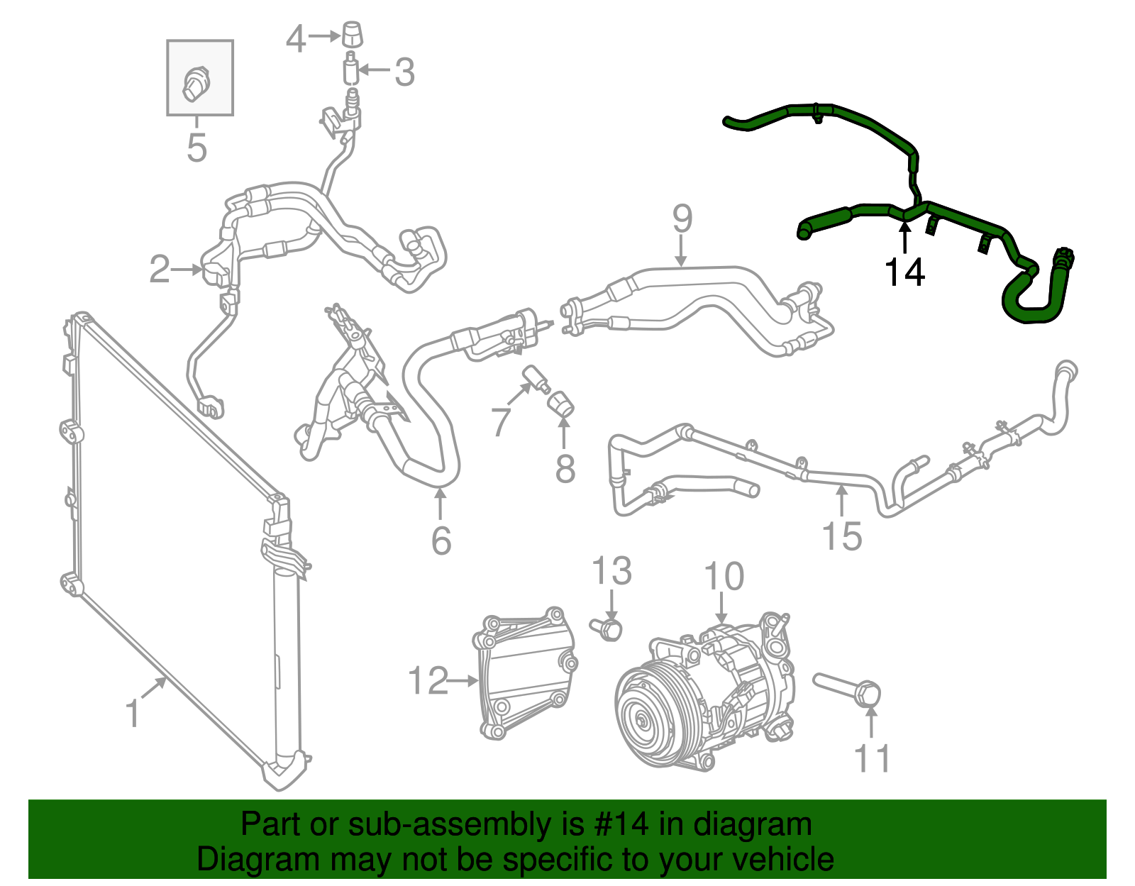 2015 Chrysler 200 HVAC Heater Hose 68104966AB | Mopar Parts Canada