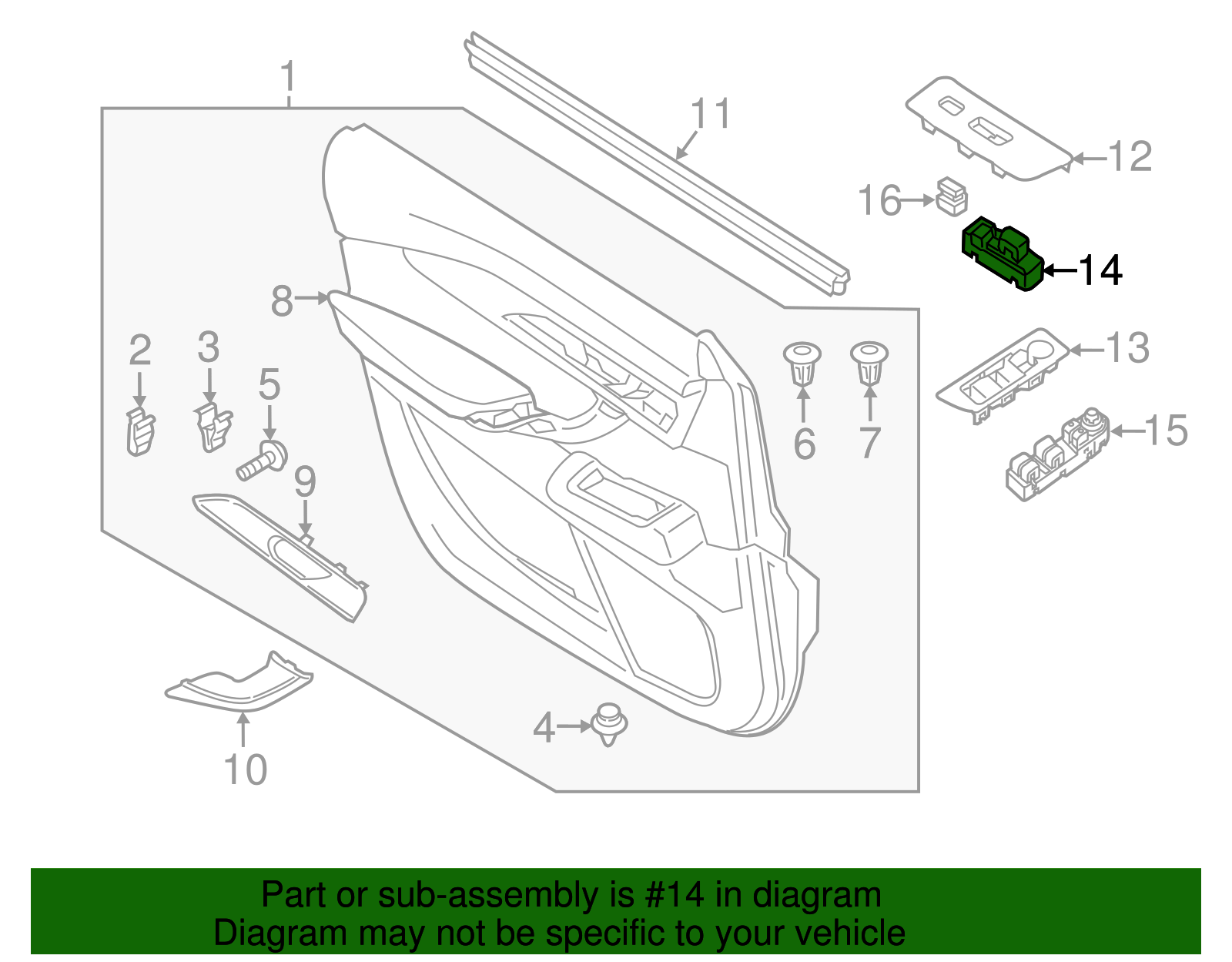 TK48-66-370B - 2016-2023 Mazda CX-9 - Window Switch | Mazda Part Direct